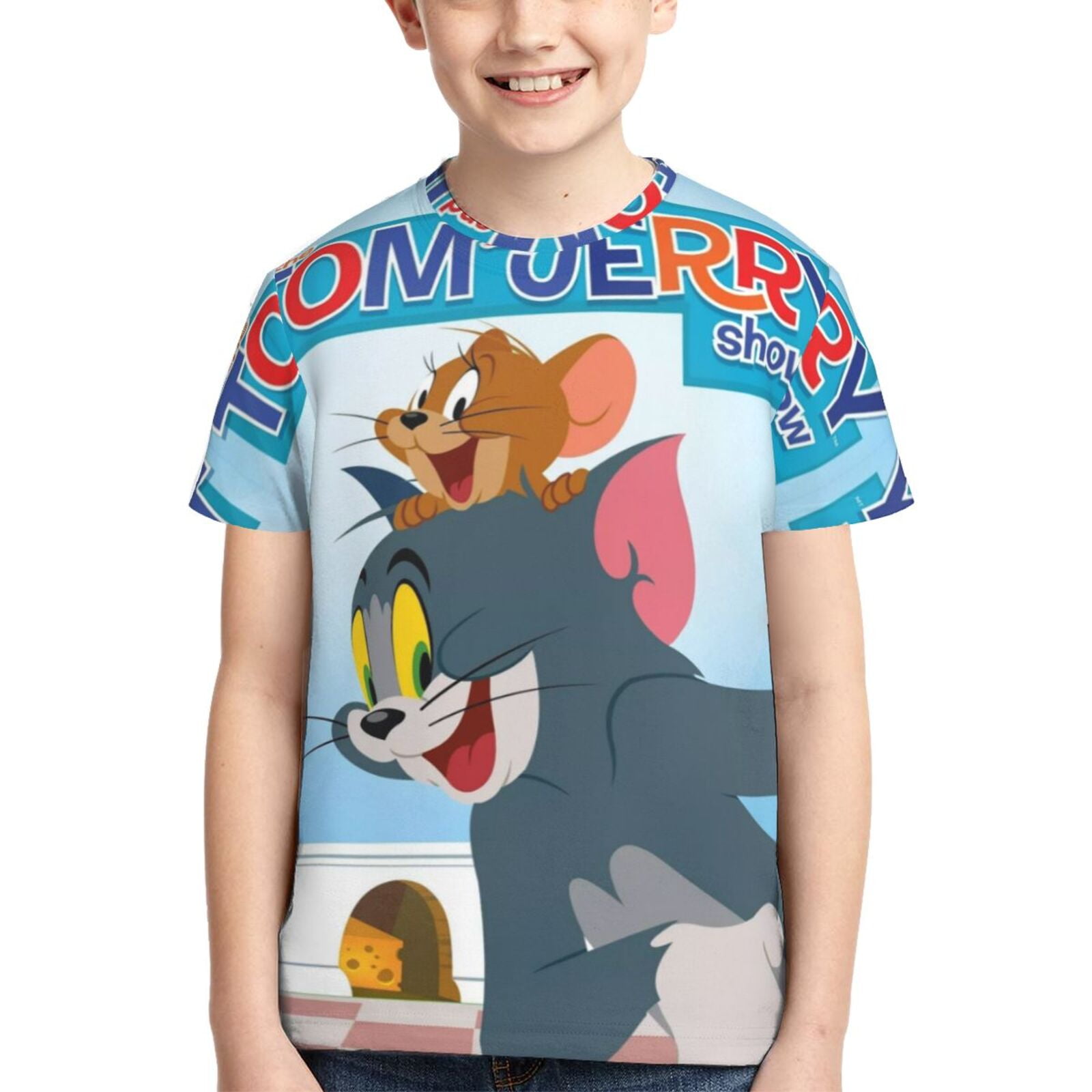 Tom And Jerry Boys Girls T-Shirt 3d Print Graphic Short Sleeve Tee ...