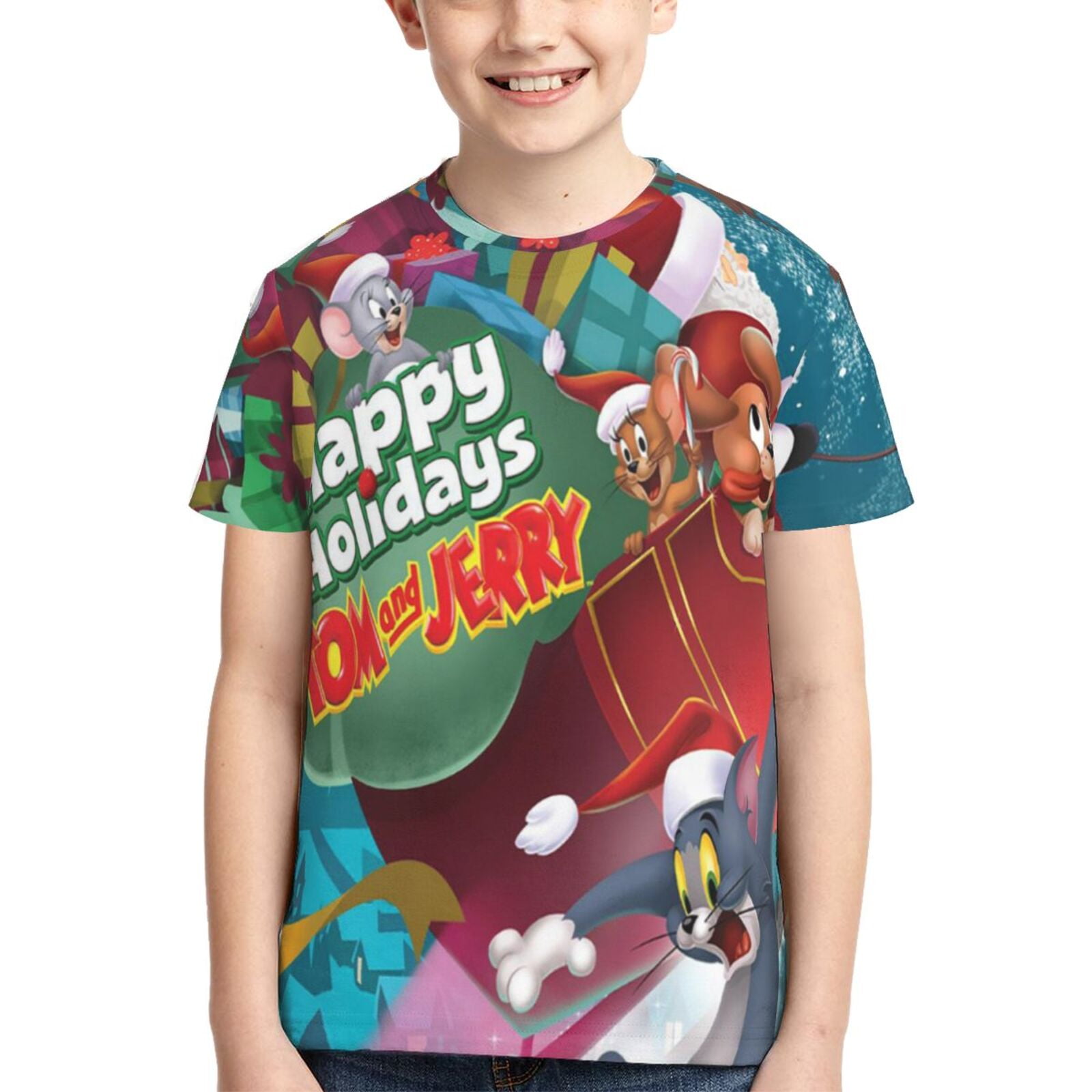 Tom And Jerry Boys Girls T-Shirt 3d Print Graphic Short Sleeve Tee Shirt Tops For Kids Teens ...