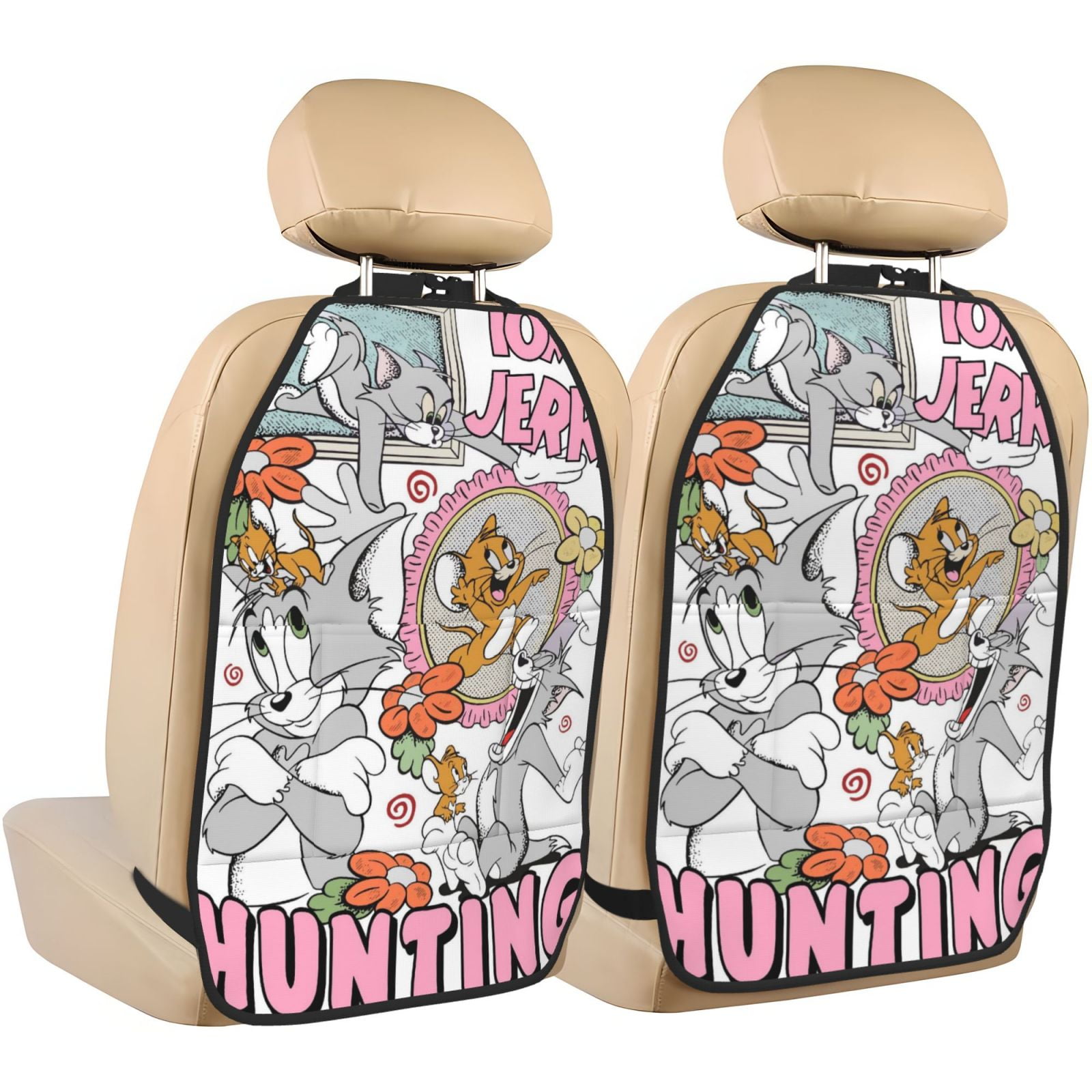 Tom And Jerry Car Seat Anti-Kick Storage Mat 2pcs Set,Sturdy And Durable, Colorfast And Easy To ...
