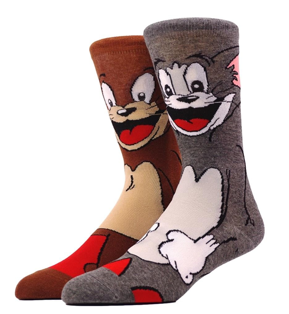 Tom And Jerry Cartoon Characters Crew Socks - Walmart.com
