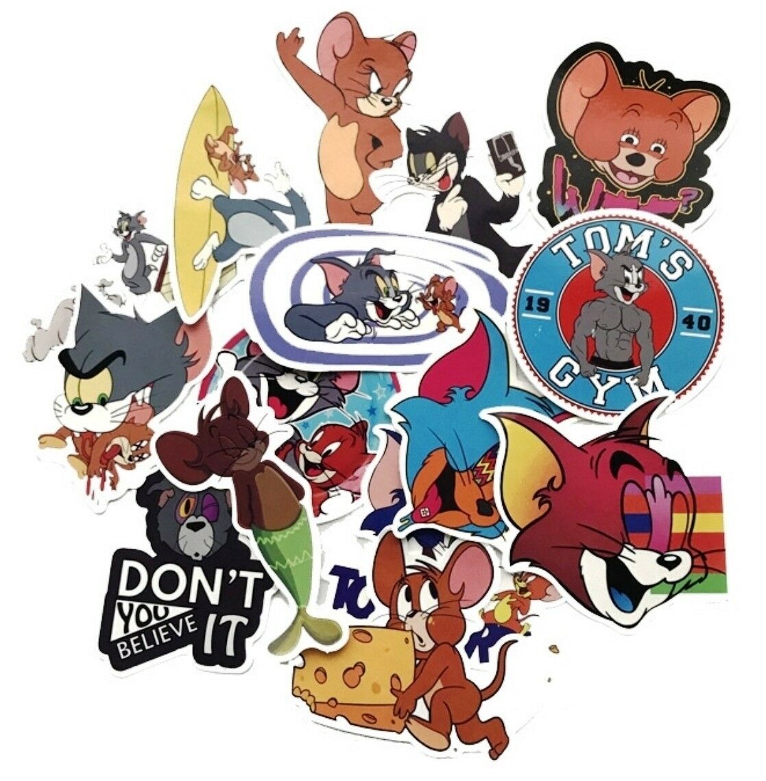 Tom And Jerry Cartoon Set of 15 Assorted Stickers Decal Set - Walmart.com