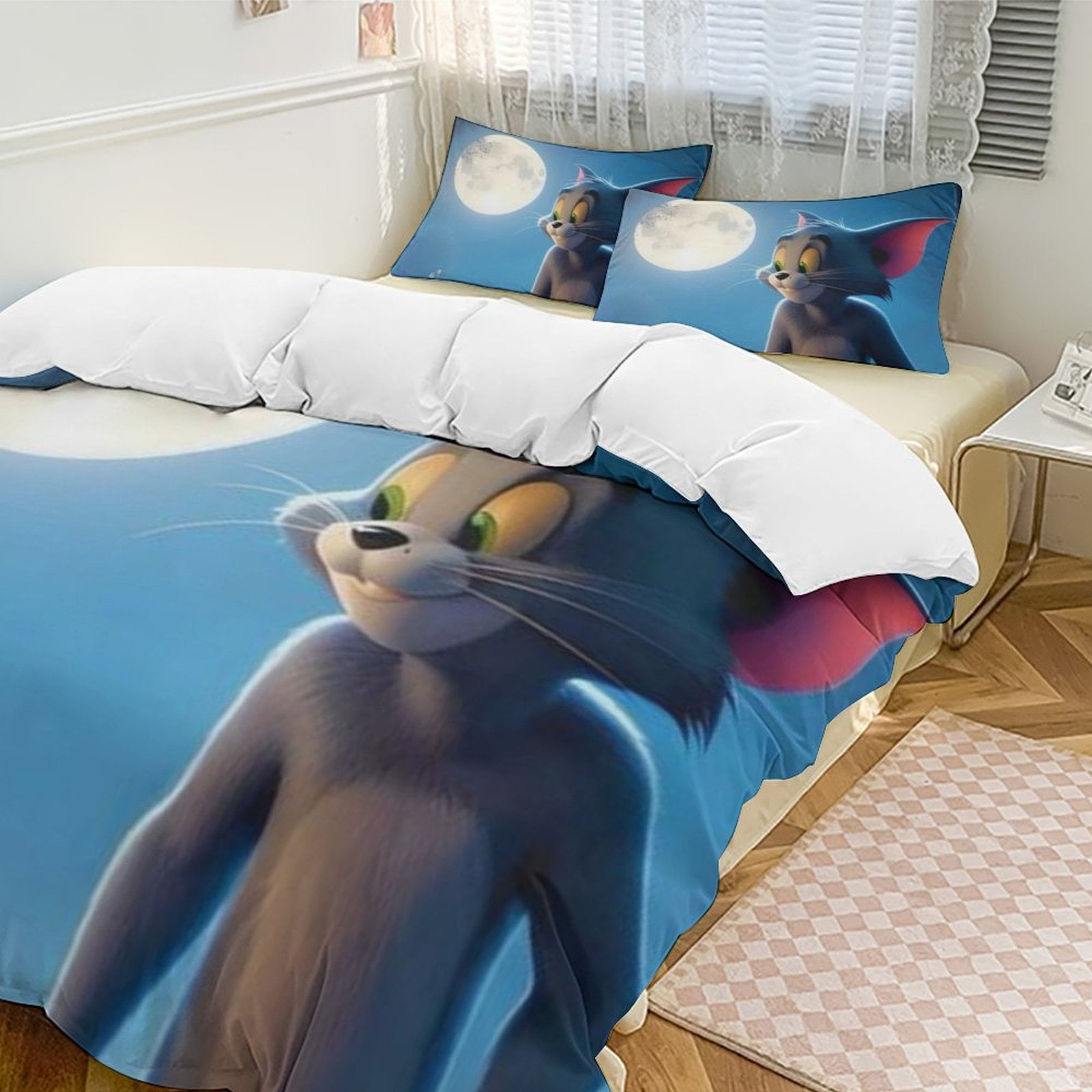 Tom And Jerry Cartoon Shower Curtain Set for Bathroom 4 Piece Bathroom ...