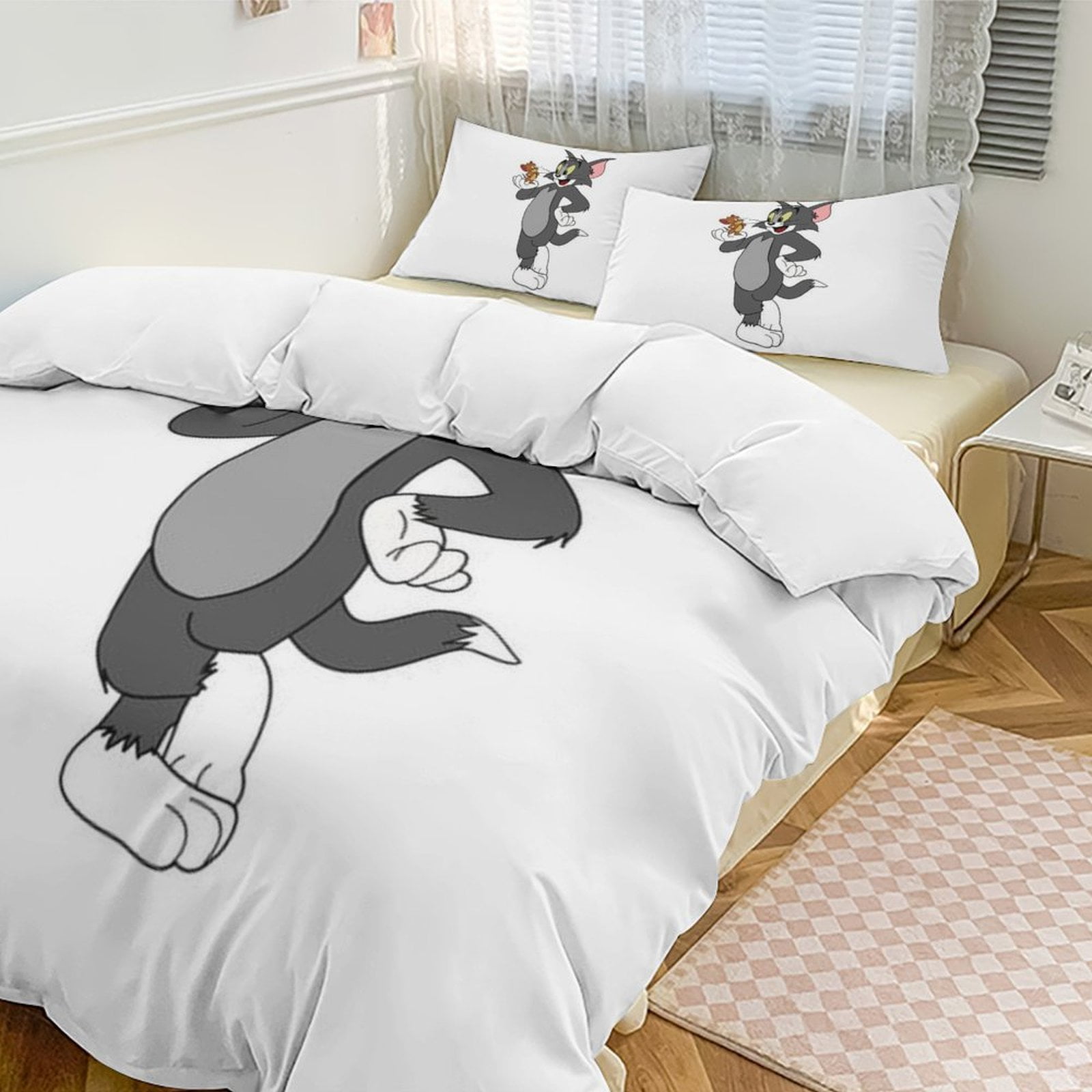 Tom And Jerry Cartoon Shower Curtain Set for Bathroom 4 Piece Bathroom ...