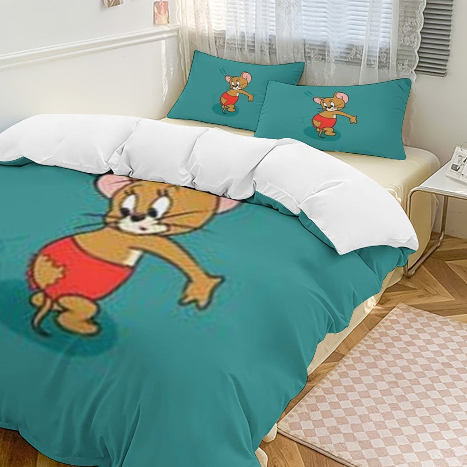 Tom And Jerry Cartoon Shower Curtain Set for Bathroom 4 Piece Bathroom ...