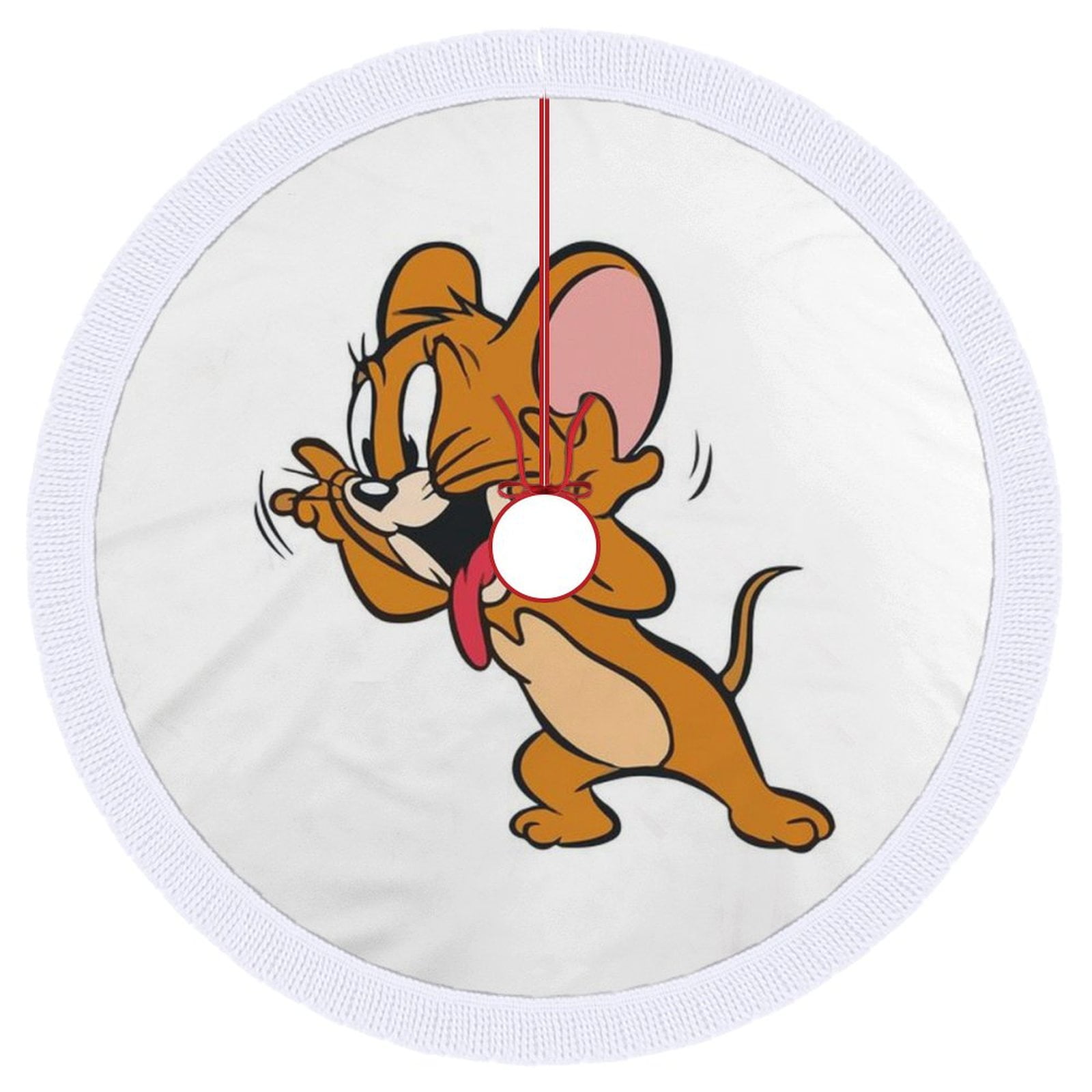 Tom And Jerry Christmas tree skirt Christmas tree mat with fringe ...