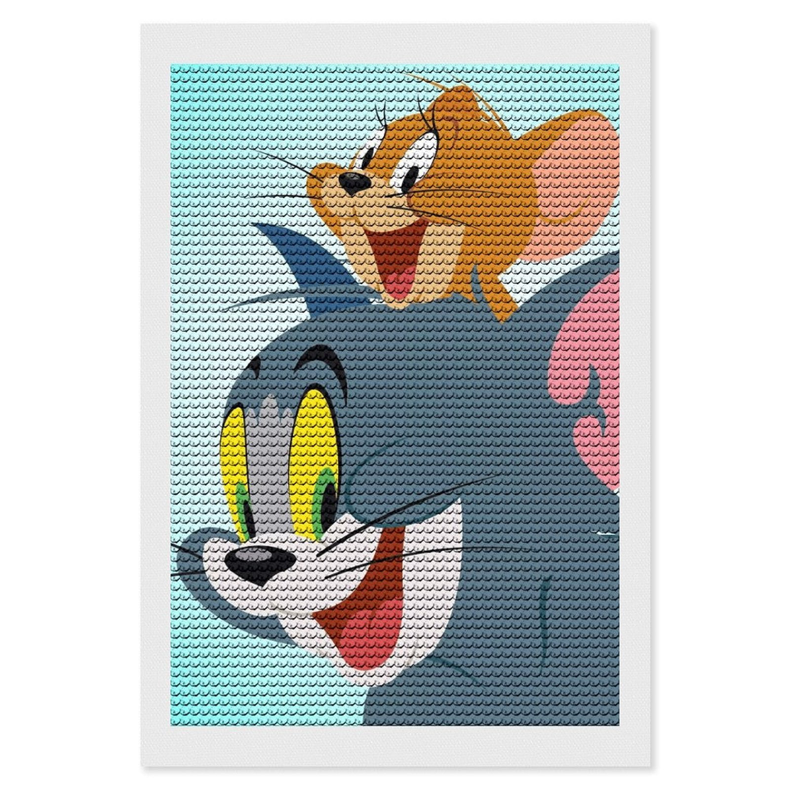 Tom And Jerry Diamond Art Kits for Adults Beginners Round 5D Paint with ...