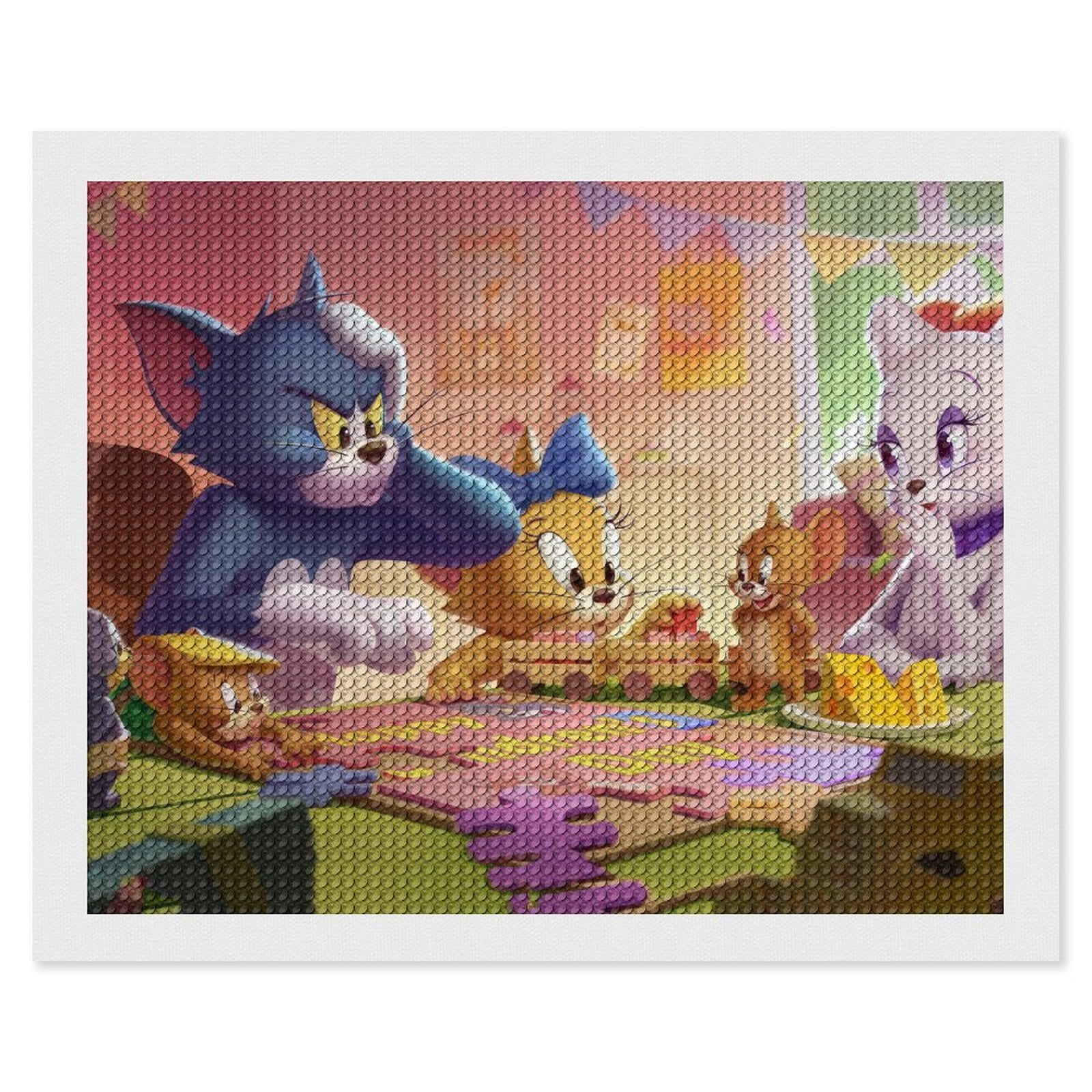 Tom And Jerry Diamond Art Kits for Adults Beginners Round 5D Paint with ...