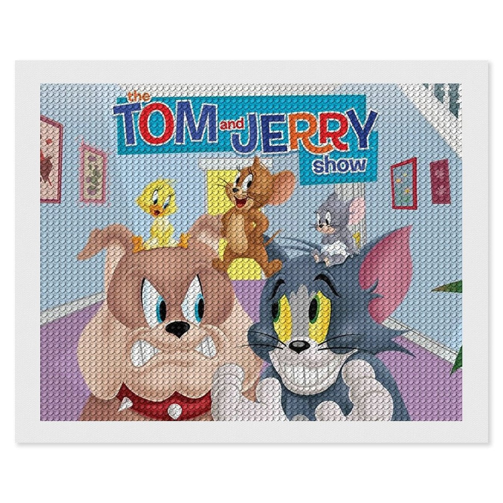 Tom And Jerry Diamond Art Kits for Adults Beginners Round 5D Paint with Diamonds Gem Art ...