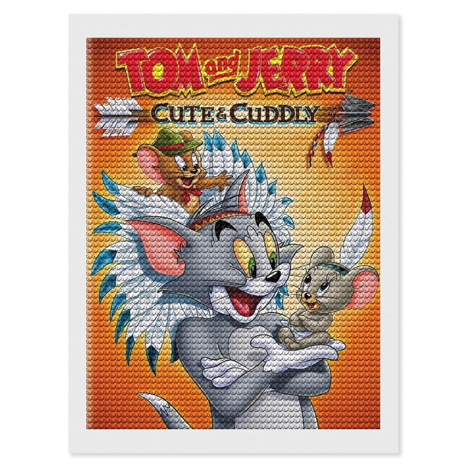 Tom And Jerry Diamond Art Kits for Adults Beginners Round 5D Paint with ...