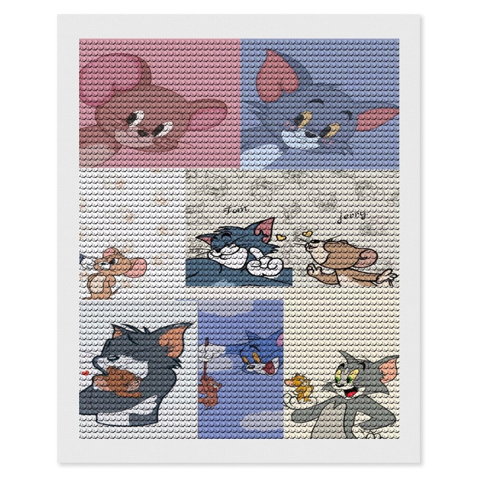 Tom And Jerry Diamond Art Painting Kits, Cartoon Gem Dots Painting for ...