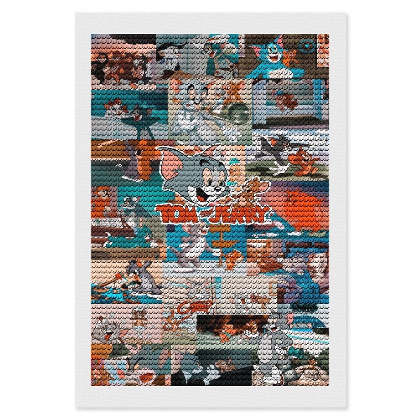 Tom And Jerry Diamond Art Painting Kits, Cartoon Gem Dots Painting for ...