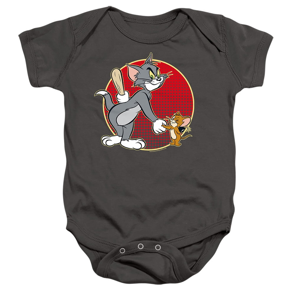 Tom And Jerry Hide Unisex Infant Snap Suit for Baby (6 Months) Charcoal ...
