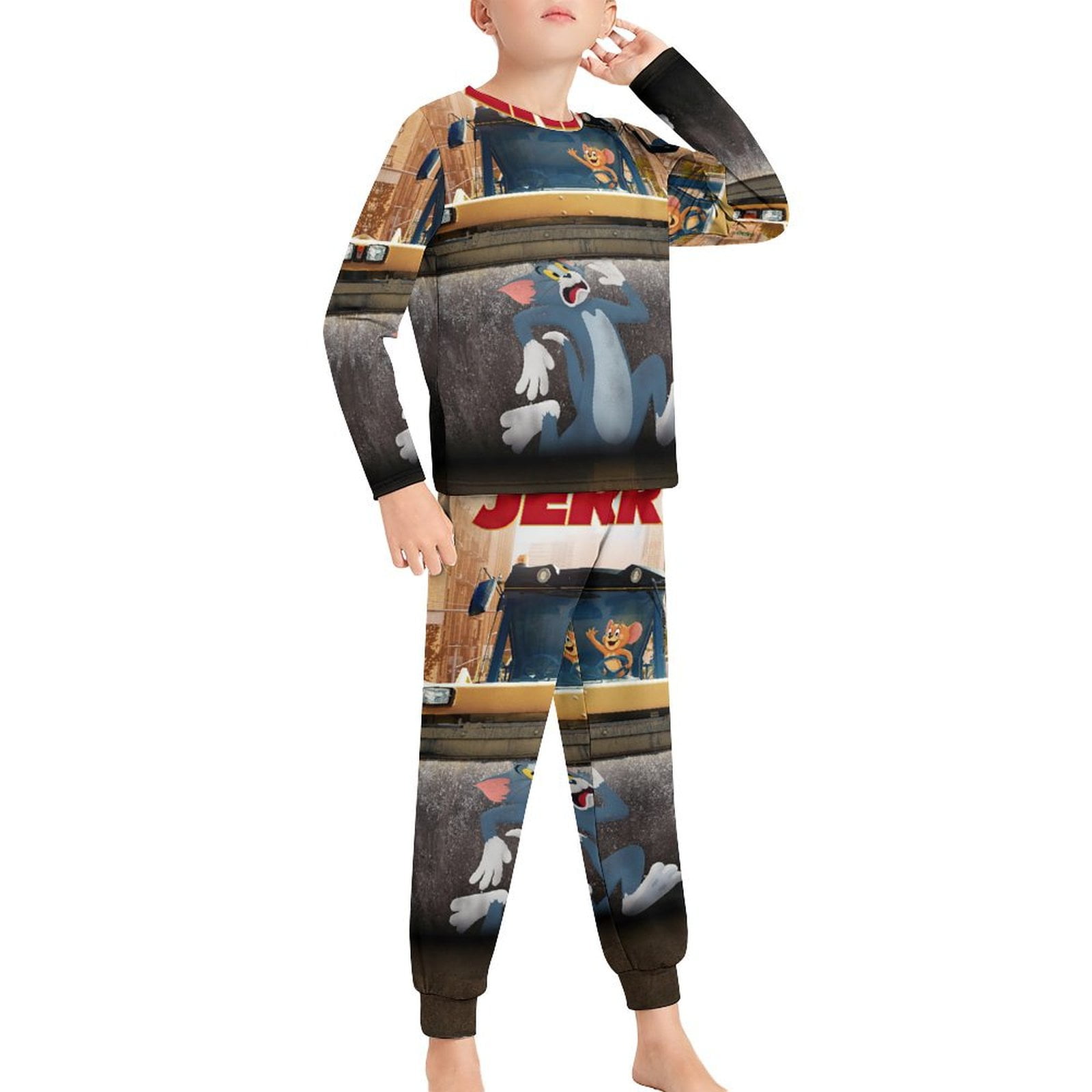 Tom And Jerry Ki-ds Pajamas 2 Piece Pjs Set Little Big Bo-ys Gi-rls ...