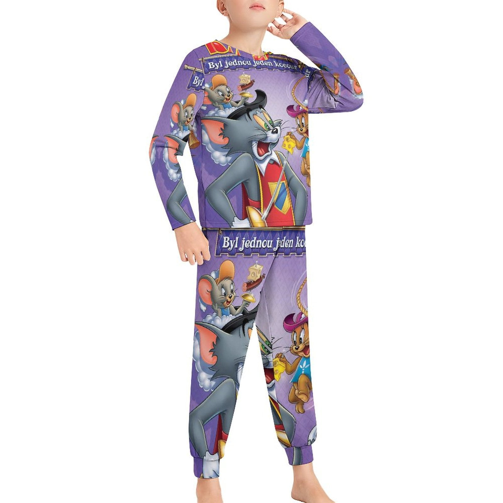 Tom And Jerry Ki-ds Pajamas 2 Piece Pjs Set Little Big Bo-ys Gi-rls ...