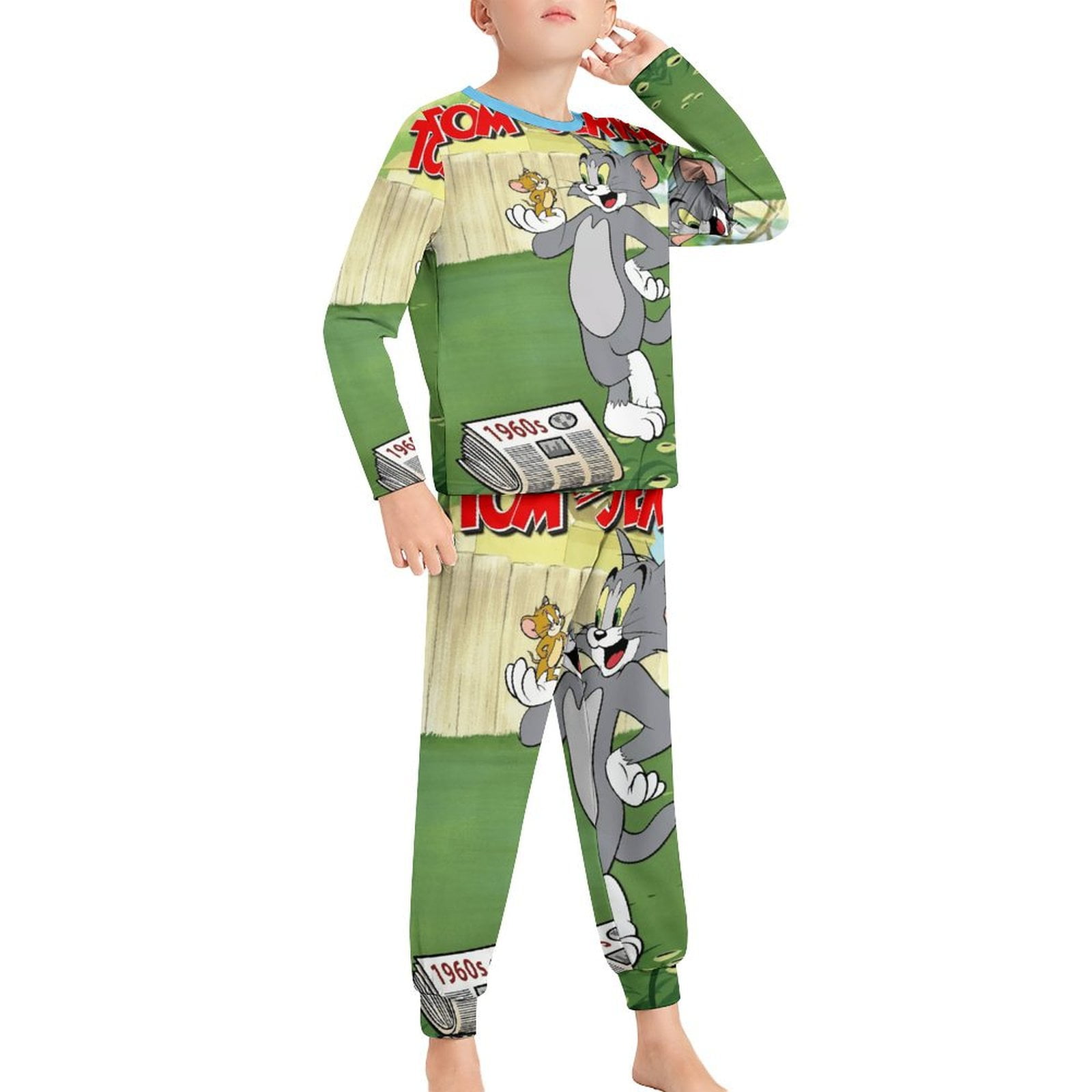 Tom And Jerry Ki-ds Pajamas 2 Piece Pjs Set Little Big Bo-ys Gi-rls ...