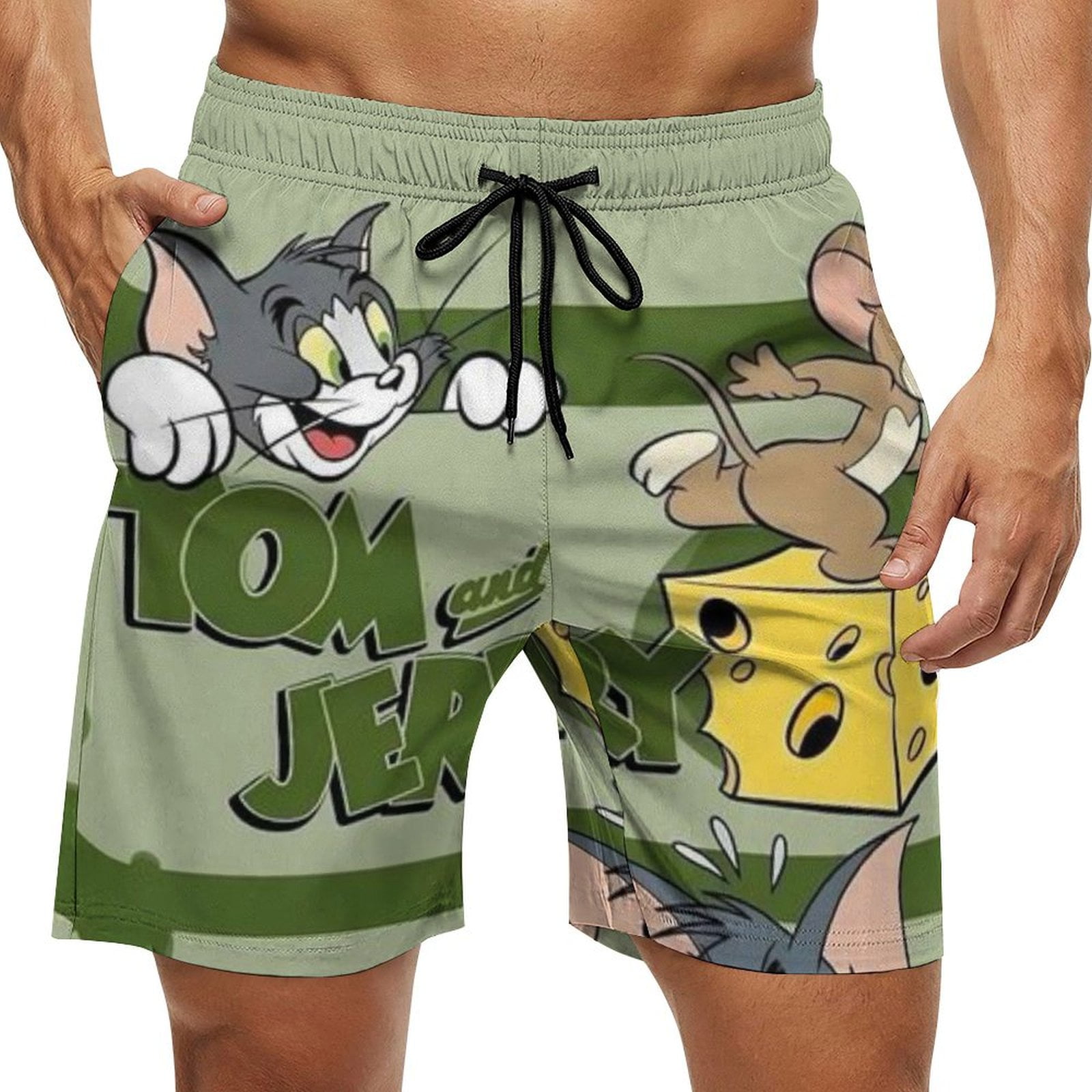 Tom And Jerry Men's Quick Dry Swim Shorts with Mesh Lining Loose - Fit ...