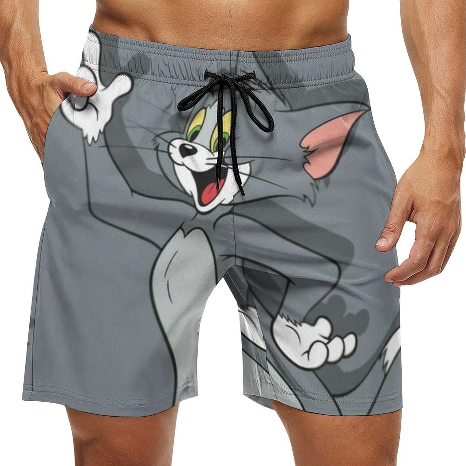 Tom And Jerry Men's Quick Dry Swim Shorts with Mesh Lining Loose - Fit ...