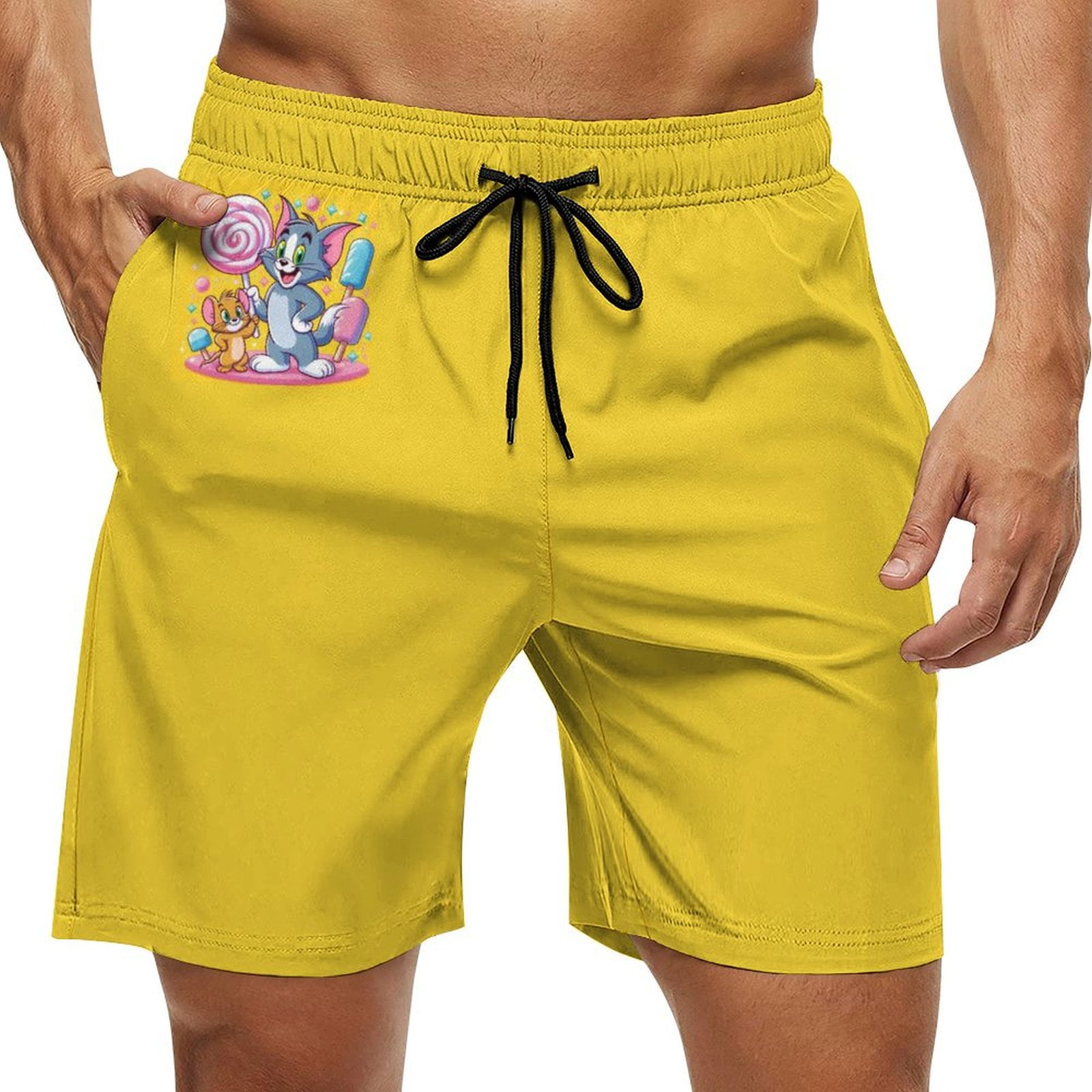 Tom And Jerry Men's Quick Dry Swim Shorts with Mesh Lining Loose - Fit ...