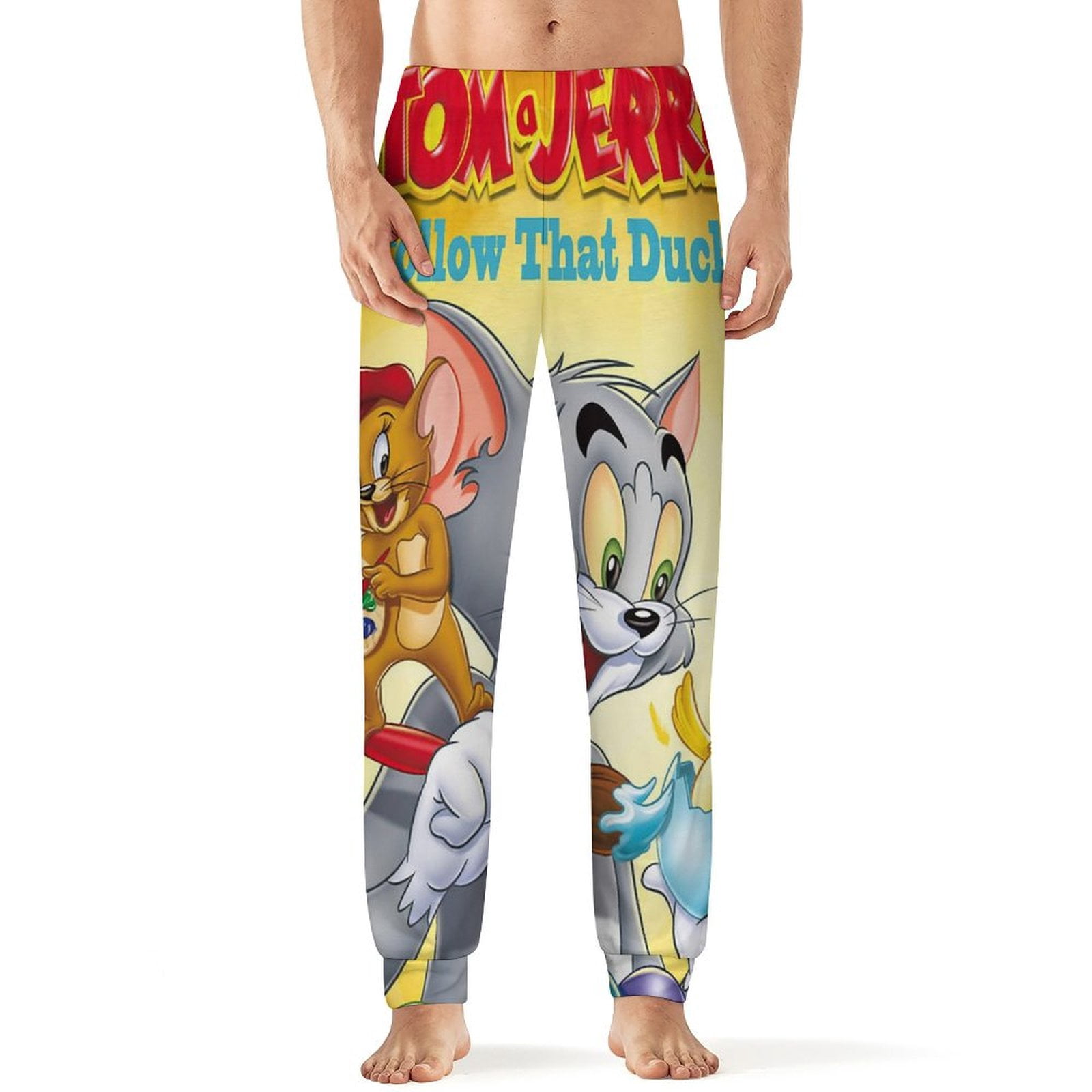 Tom And Jerry Mens PJ Pajama Pants Bottoms Lounge Pants Sleepwear PJs ...