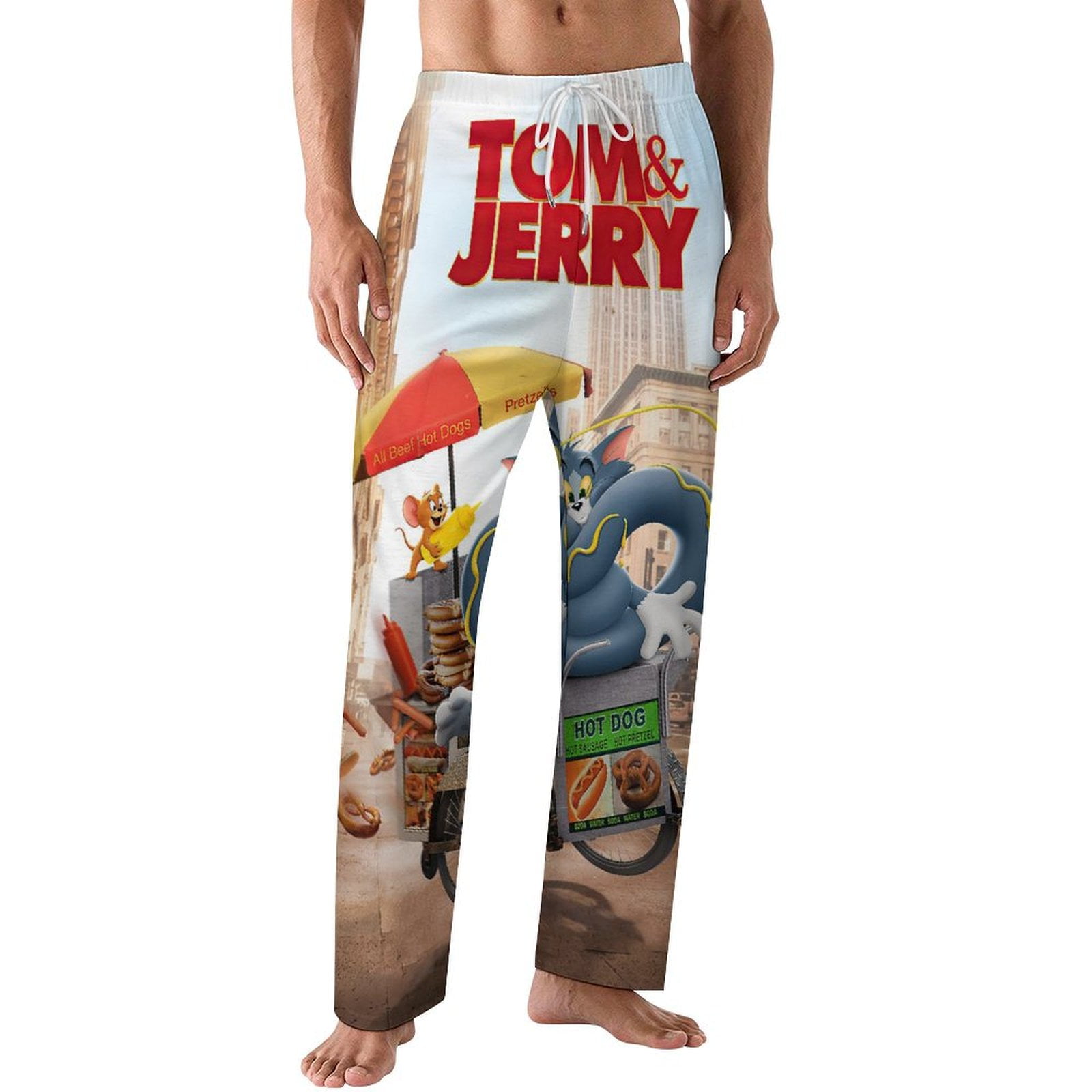Tom And Jerry Mens PJ Pajama Pants Bottoms Lounge Pants Sleepwear PJs ...