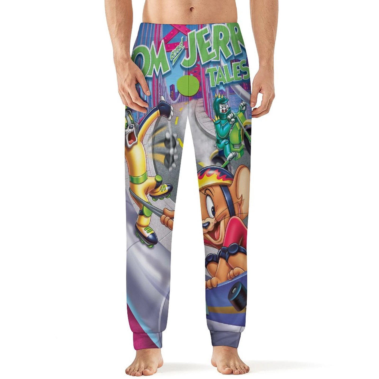 Tom And Jerry Mens PJ Pajama Pants Bottoms Lounge Pants Sleepwear PJs ...