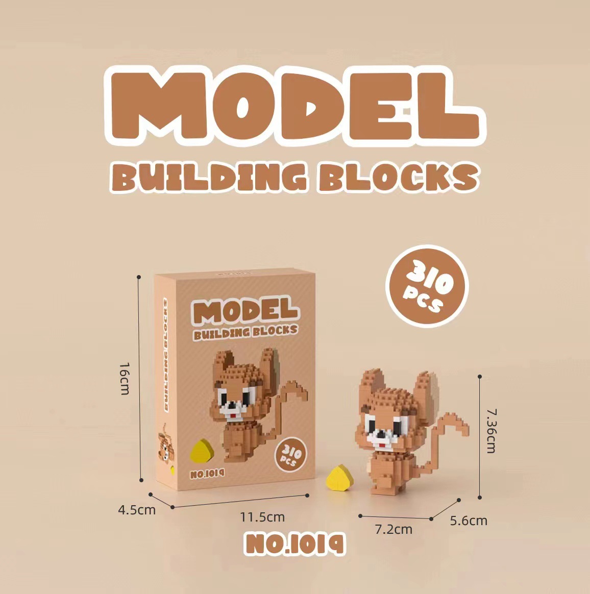 Tom And Jerry Micro Building Blocks Cheese Cat and Mouse Assembly 3D ...