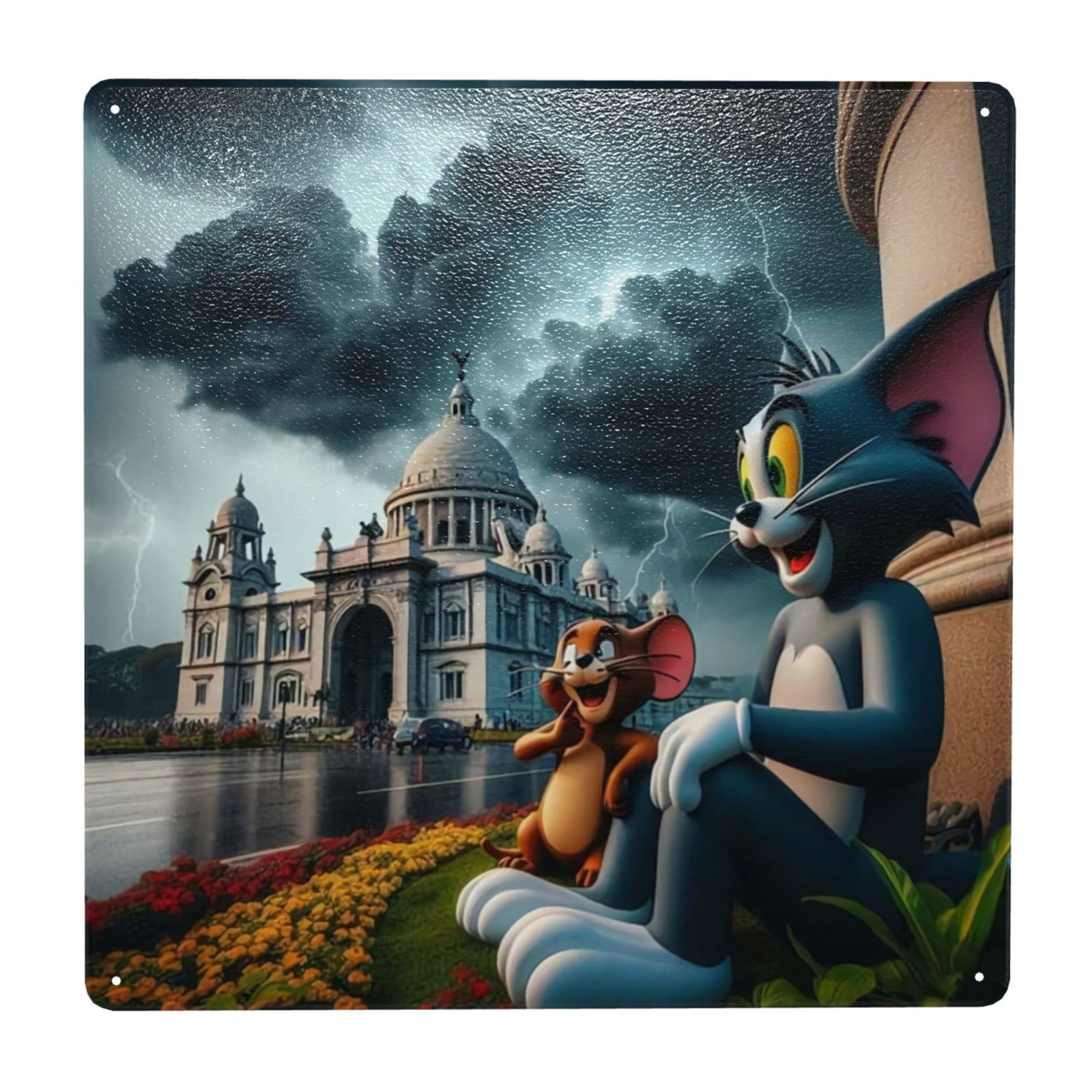 Tom And Jerry Pintura Impresa En Estaño, Decoración De Pared Para El Hogar (12x 12in) - Walmart.com