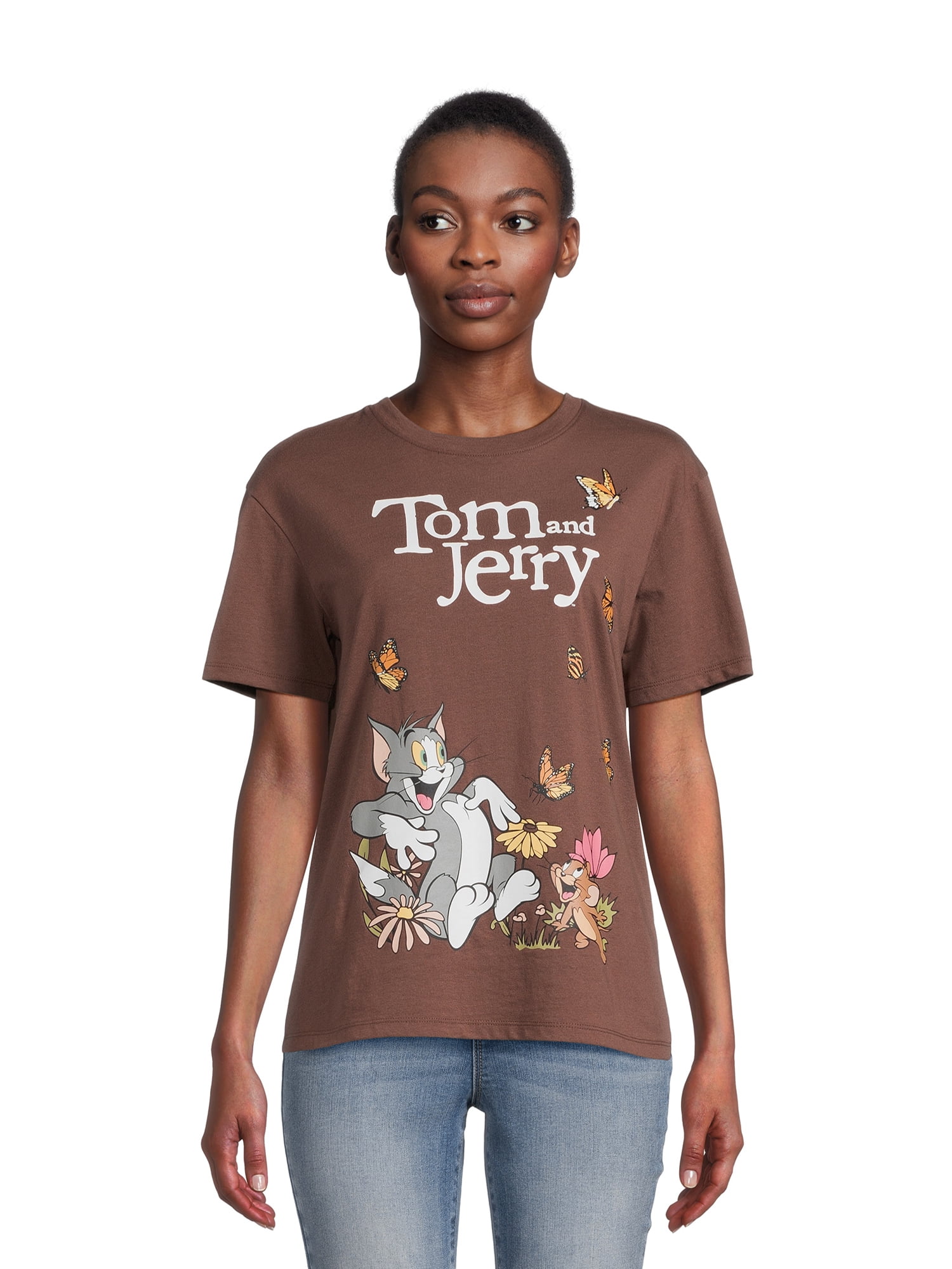 LICENSE Tom And Jerry Short Sleeve Graphic, T-Shirt (Women's) - Walmart.com