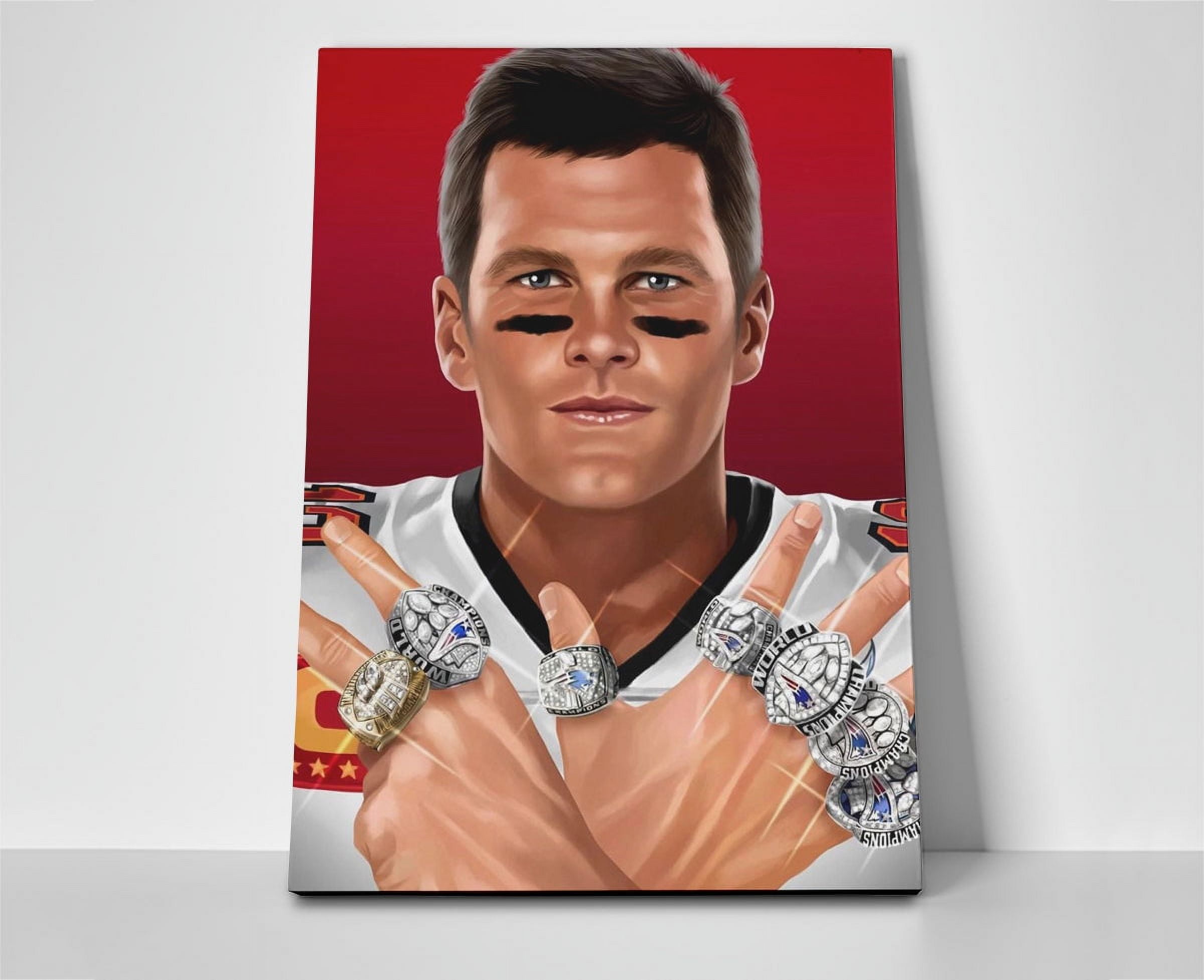 Tom Brady 7 Rings Poster or Wrapped Canvas - Walmart.com