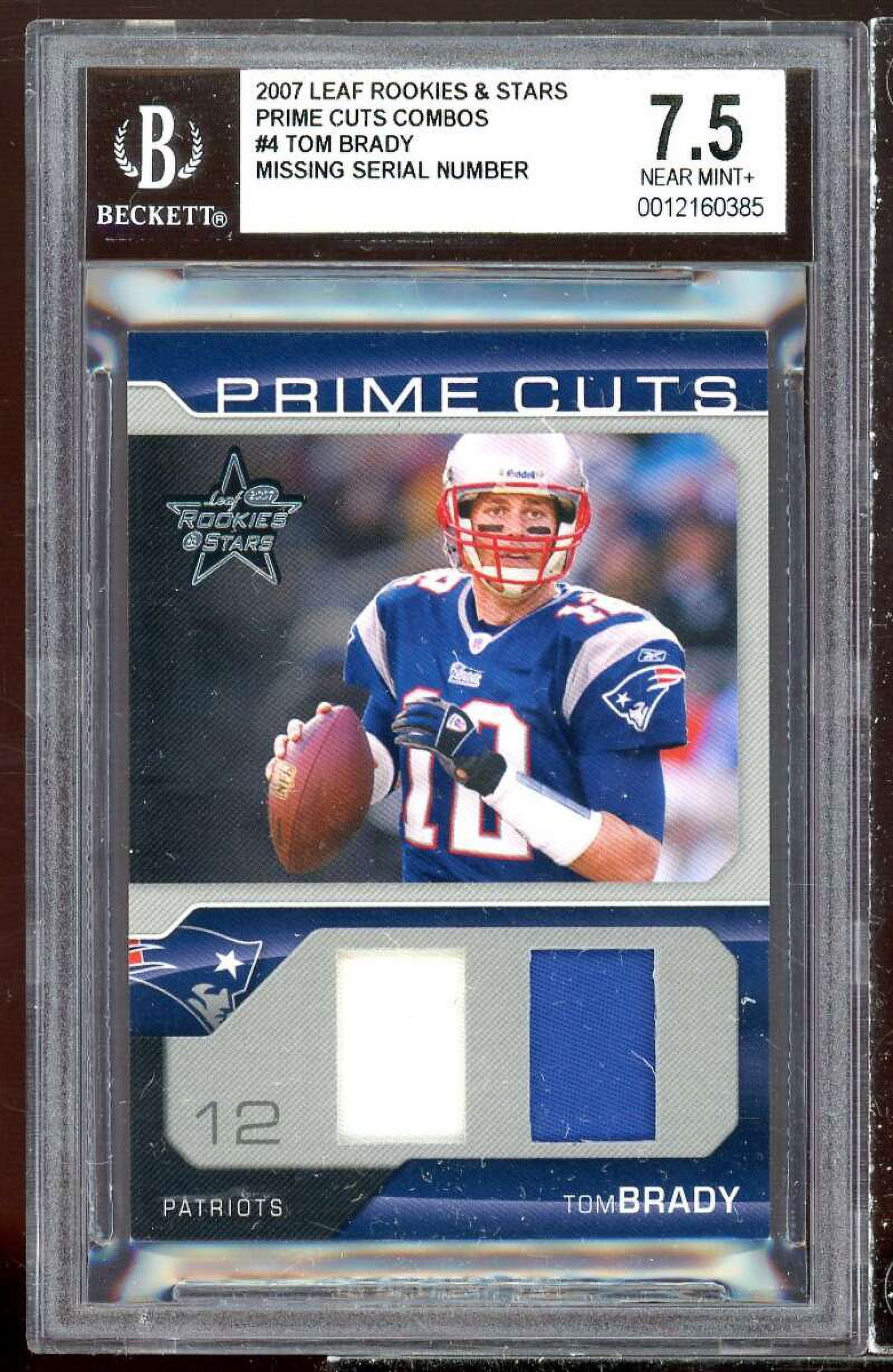 Tom Brady Card 2007 Leaf Rookies n Stars Longevity Prime Cut Combos #4 ...