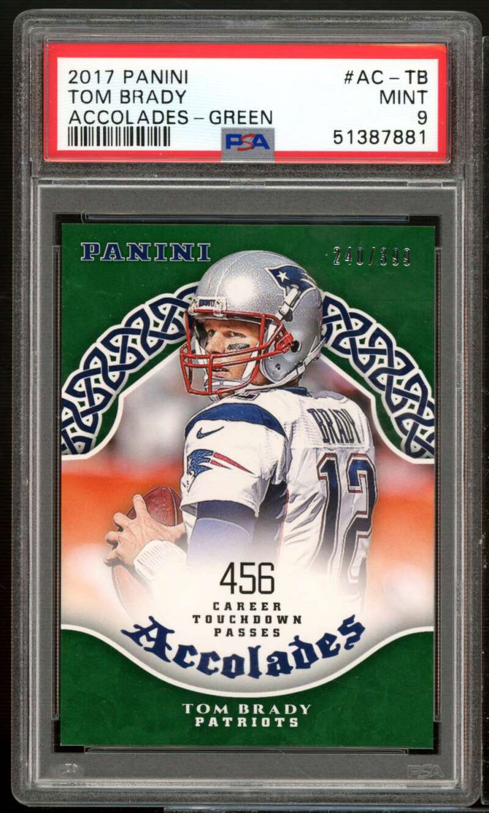 Tom Brady Card 2017 Panini Accolades Green (pop 1) #AC-TB PSA 9 ...