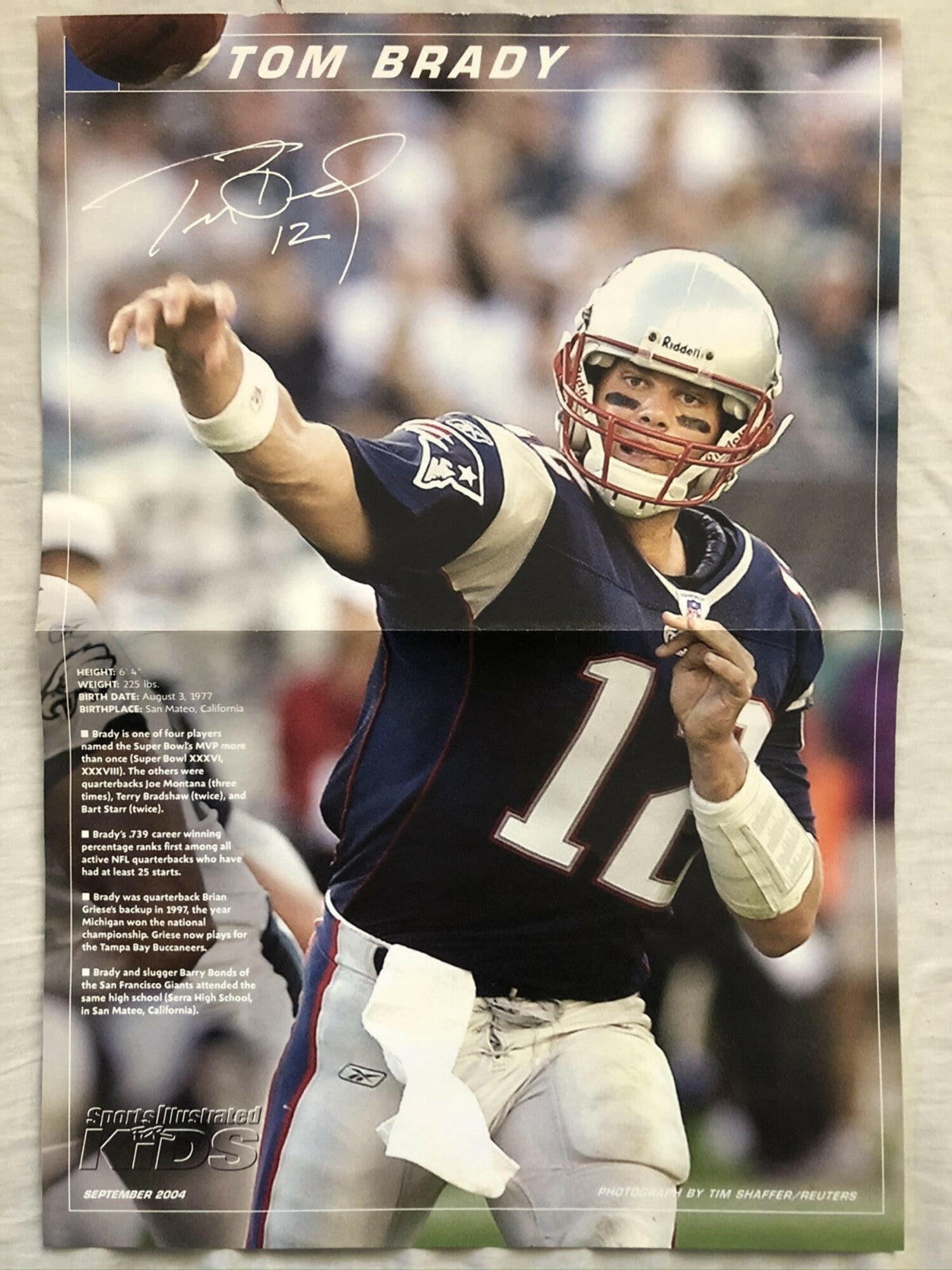 Tom Brady New England Patriots 2004 Sports Illustrated for Kids mini ...