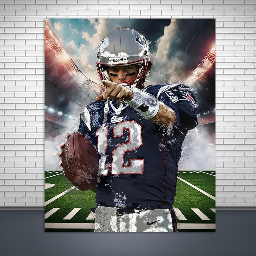 Tom Brady Poster, New England football team, sport poster, Man Cave ...
