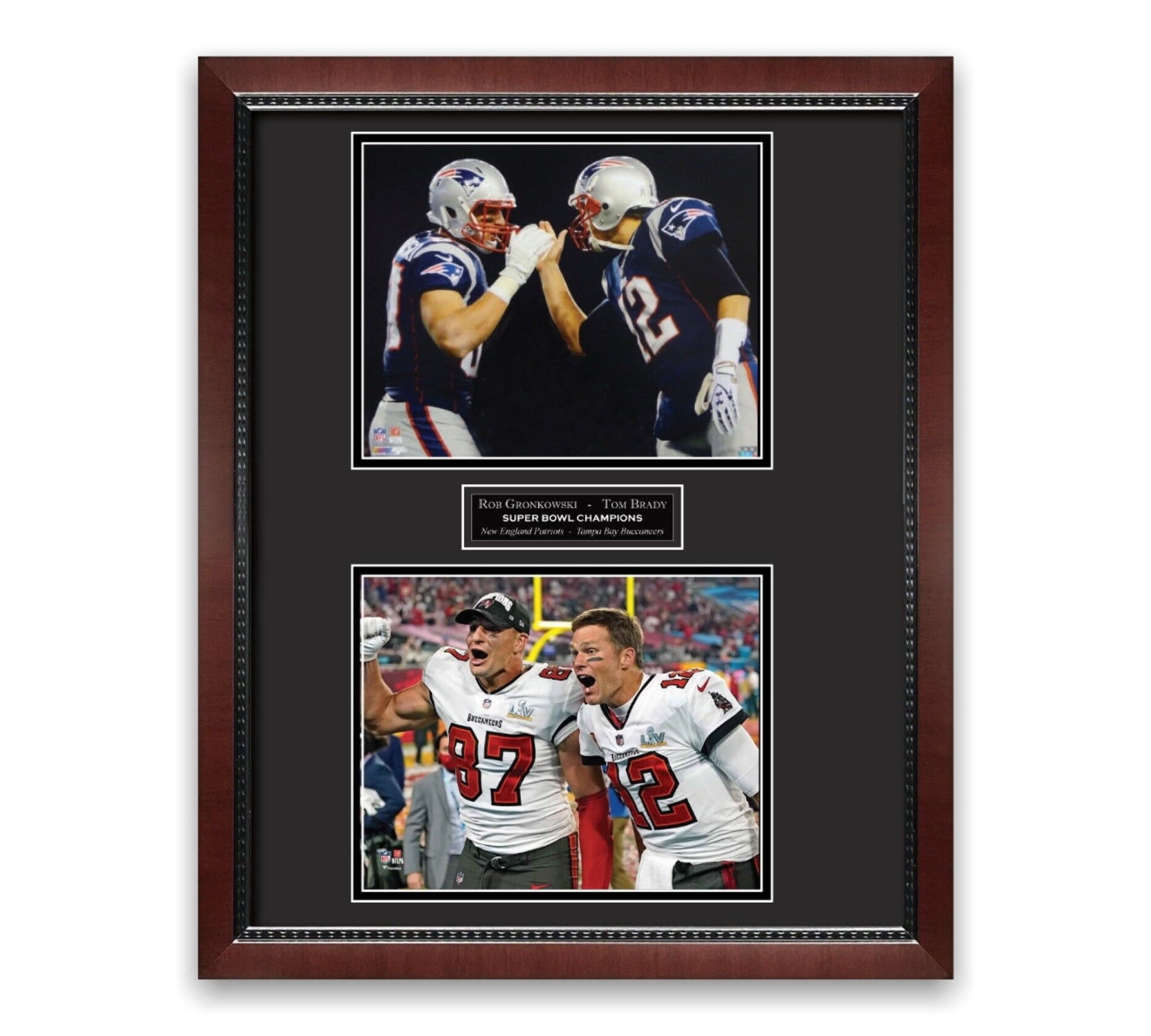 Tom Brady Rob Gronkowski Unsigned Photo Collage Framed to 16x20 ...