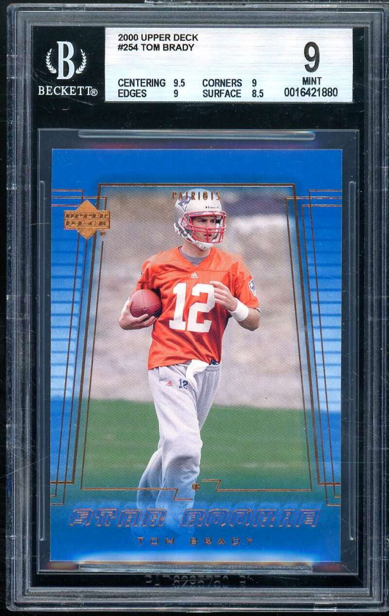 Tom Brady Rookie Card 2000 Upper Deck #254 BGS 9 (9.5 9 9 8.5 ...