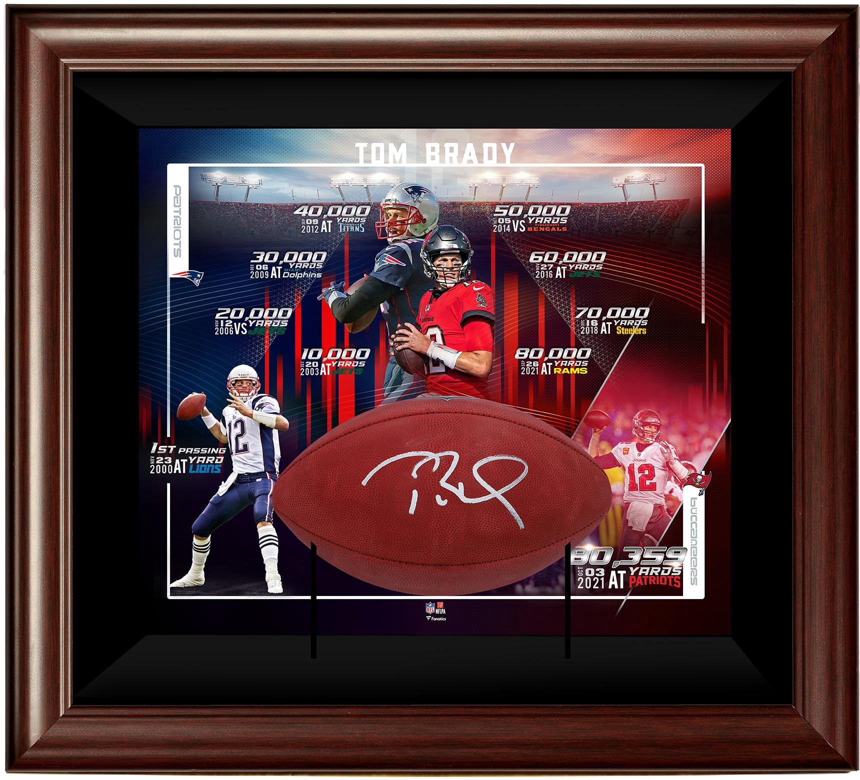 Tom Brady Tampa Bay Buccaneers Framed 28" x 25" x 8" NFL All Time ...