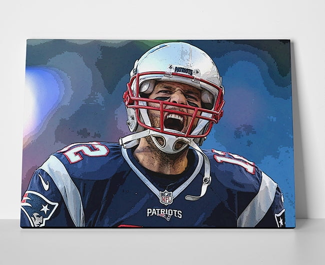 Tom Brady Yell Poster or Wrapped Canvas - Walmart.com