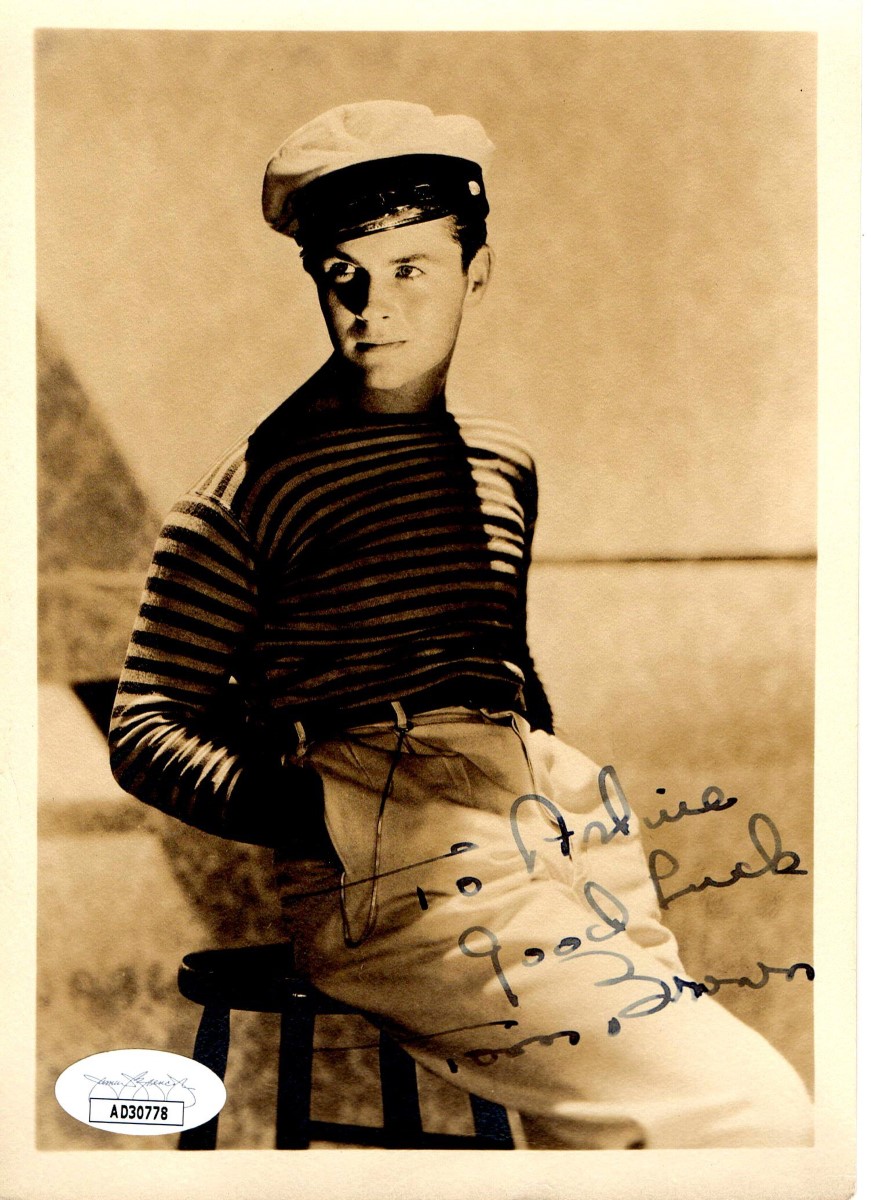 Tom Brown Signed Autographed 5X7 Vintage Photo Hollywood Actor JSA ...