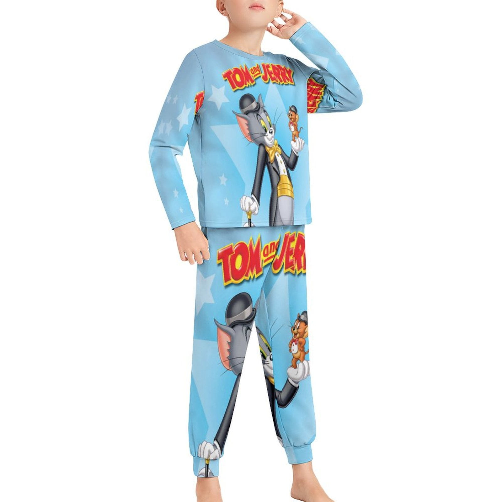 Tom Cat Jerly Costumes T Shirt Set Crewneck Tee Shirt Pants Set Cartoon ...