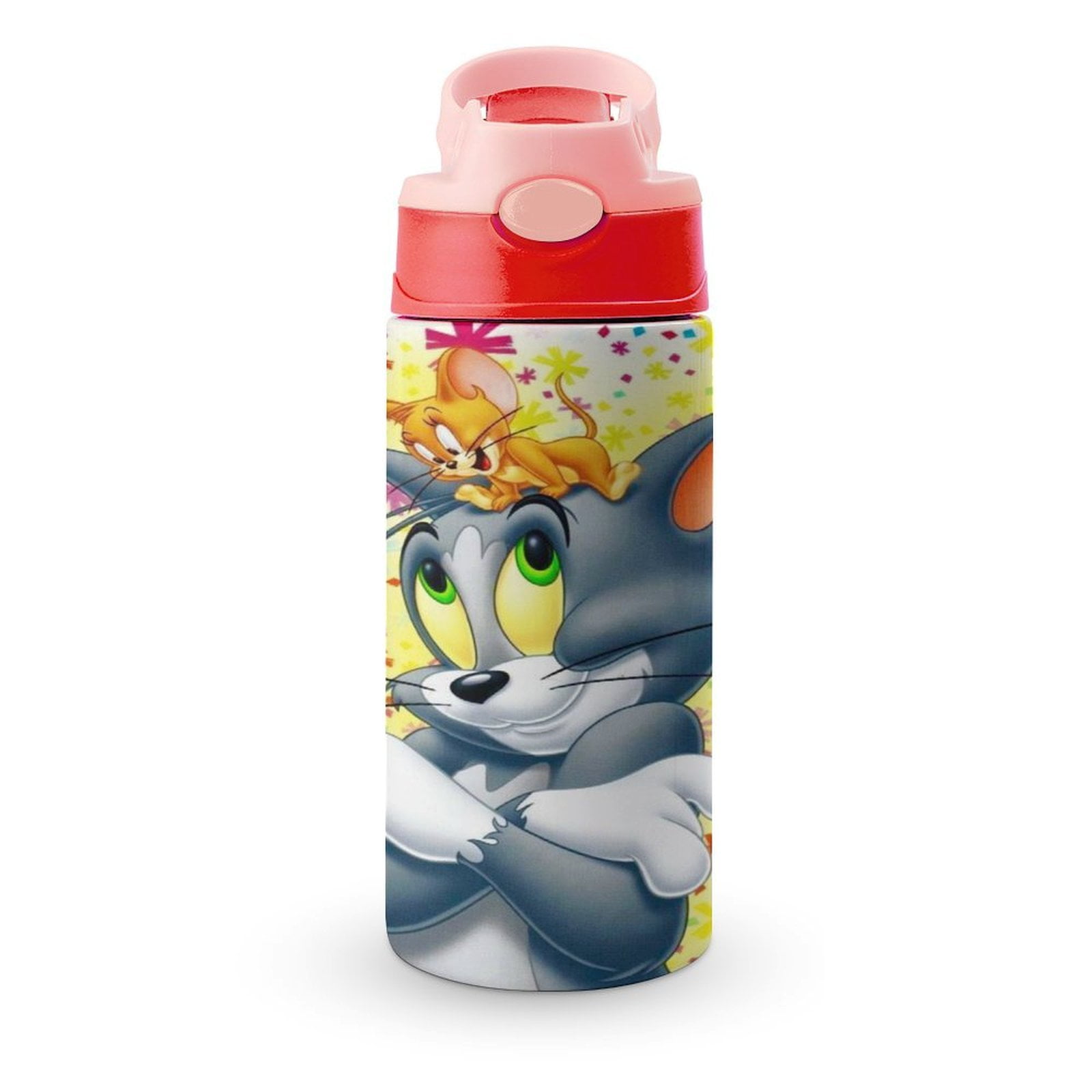 Tom Cat Jerly Water Bottle with Straw Lid Vacuum Insulated Stainless ...