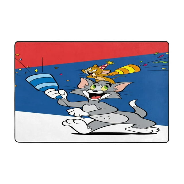 Tom Cat Jerry Area Rug Cartoon Rugs Non-Slip Soft Carpet Soft Floor ...