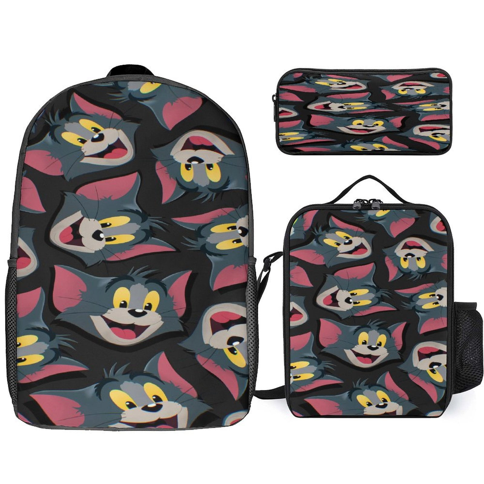 Tom Cat Jerry Backpack 3PCS Backpack Set Lunch Box and Pencil Case ...