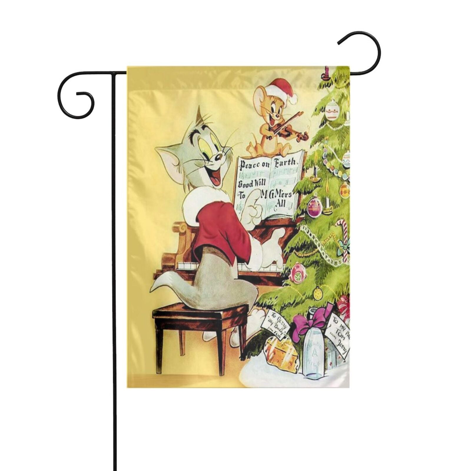 Tom Cat Jerry Garden Flag Vertical Double Sided Rustic Farmland Yard ...