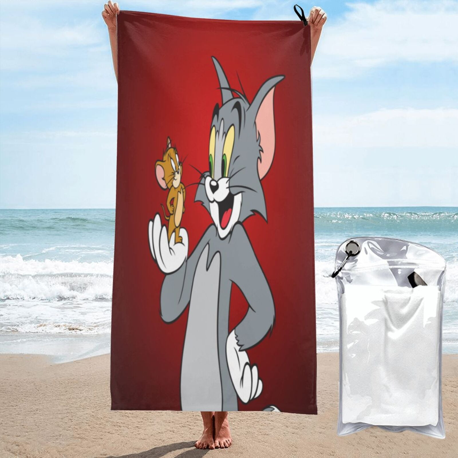 Tom Cat Jerry Microfiber Beach Towel Cartoon Beach Summer Bath Pool ...