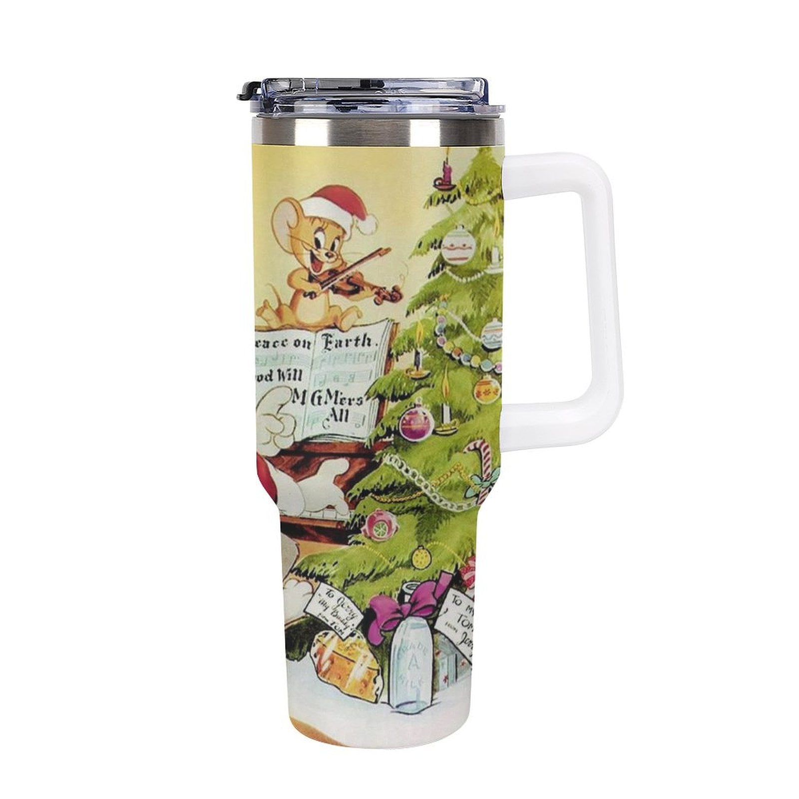 Tom Cat Jerry Stainless Steel Tumbler with Handle and Straw Fits in ...