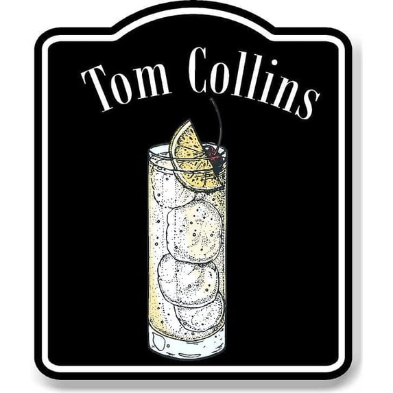 Tom Collins Cocktail Bar Sign BLACK Aluminum Composite Sign, 20"x24 ...