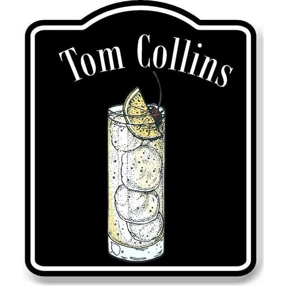 Tom Collins Cocktail Bar Sign BLACK Aluminum Composite Sign, 8.5"x10 ...