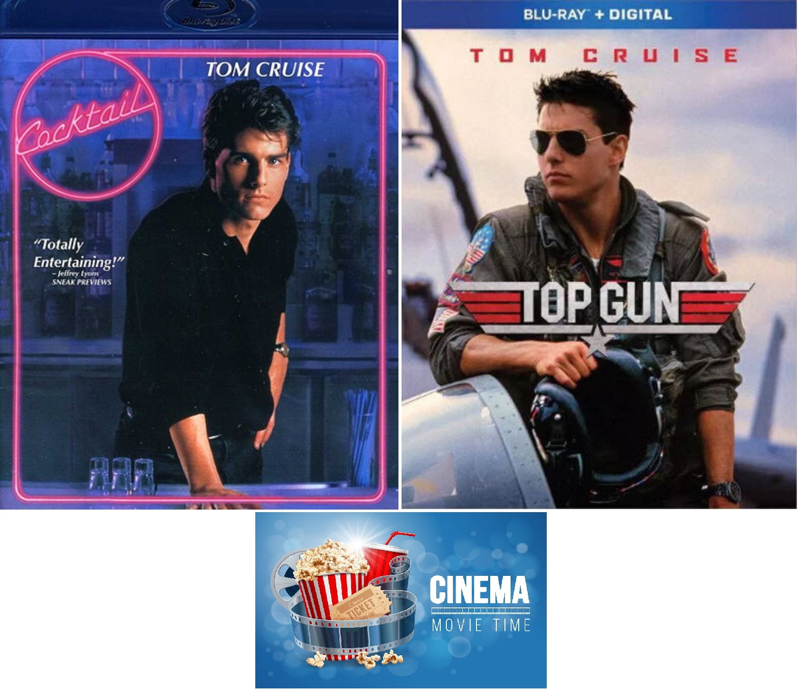Tom Cruise Double Feature Top Gun & Cocktail 2 Disc Blu Ray Set ...