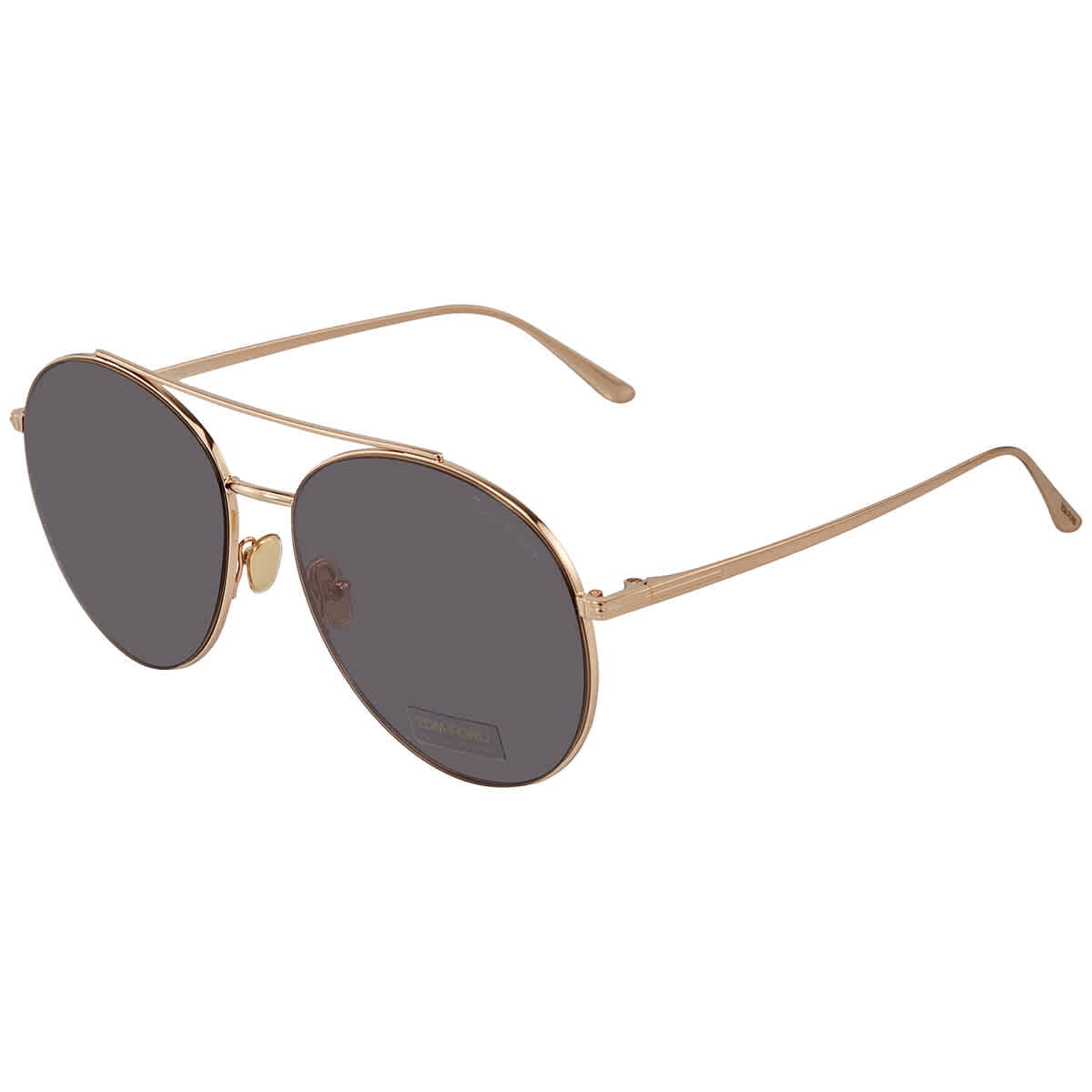 Tom Ford Cleo FT0757 Womens Round Sunglasses, Shiny Rose Gold, 59mm ...