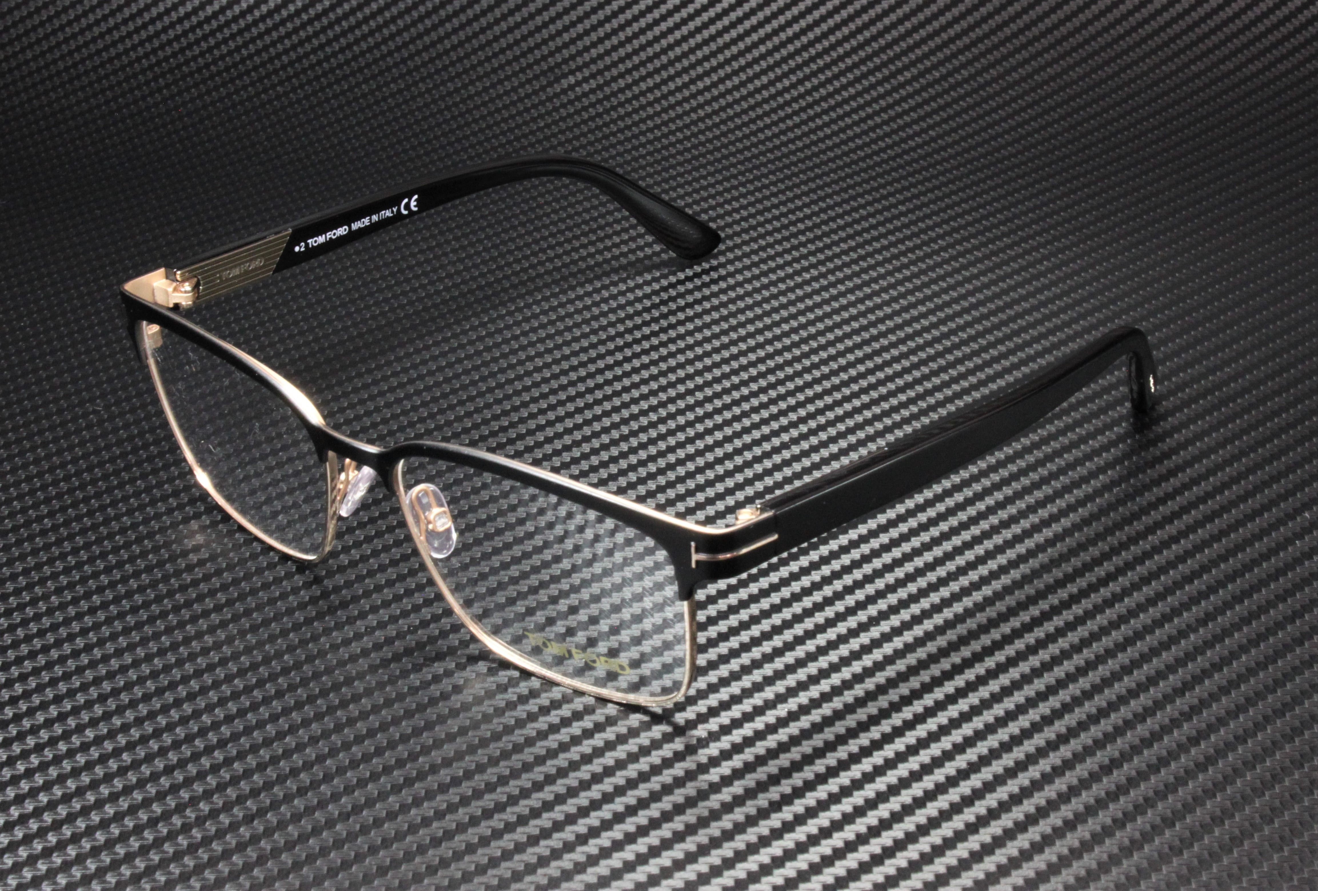 Tom Ford FT5323 002 Matte Black Clear Lens Metal 54 mm Men's Eyeglasses ...